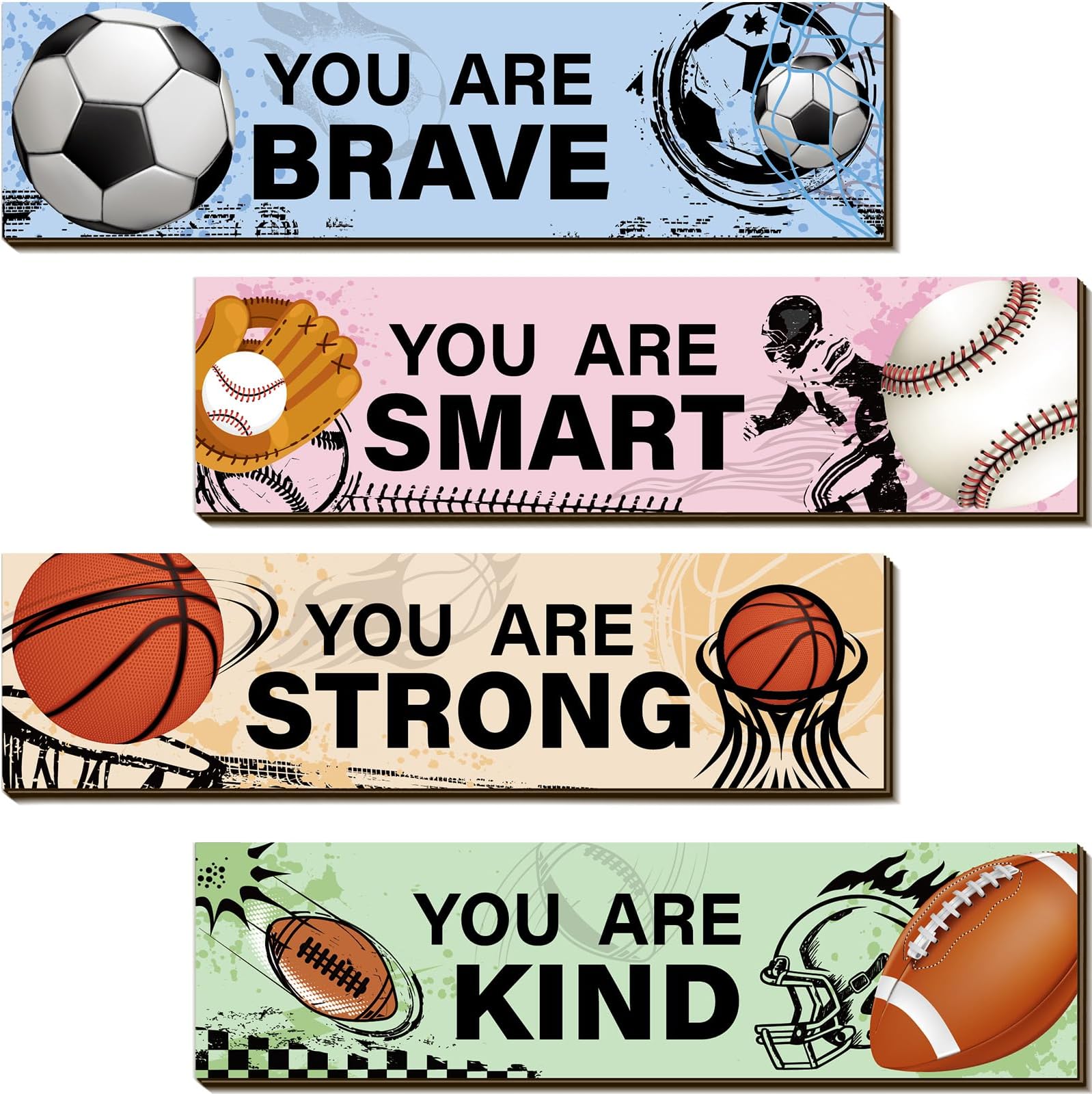 Amazon.com: SHLINCO Sport Motivational Quote Wall Art(pack of 4), Sport ...