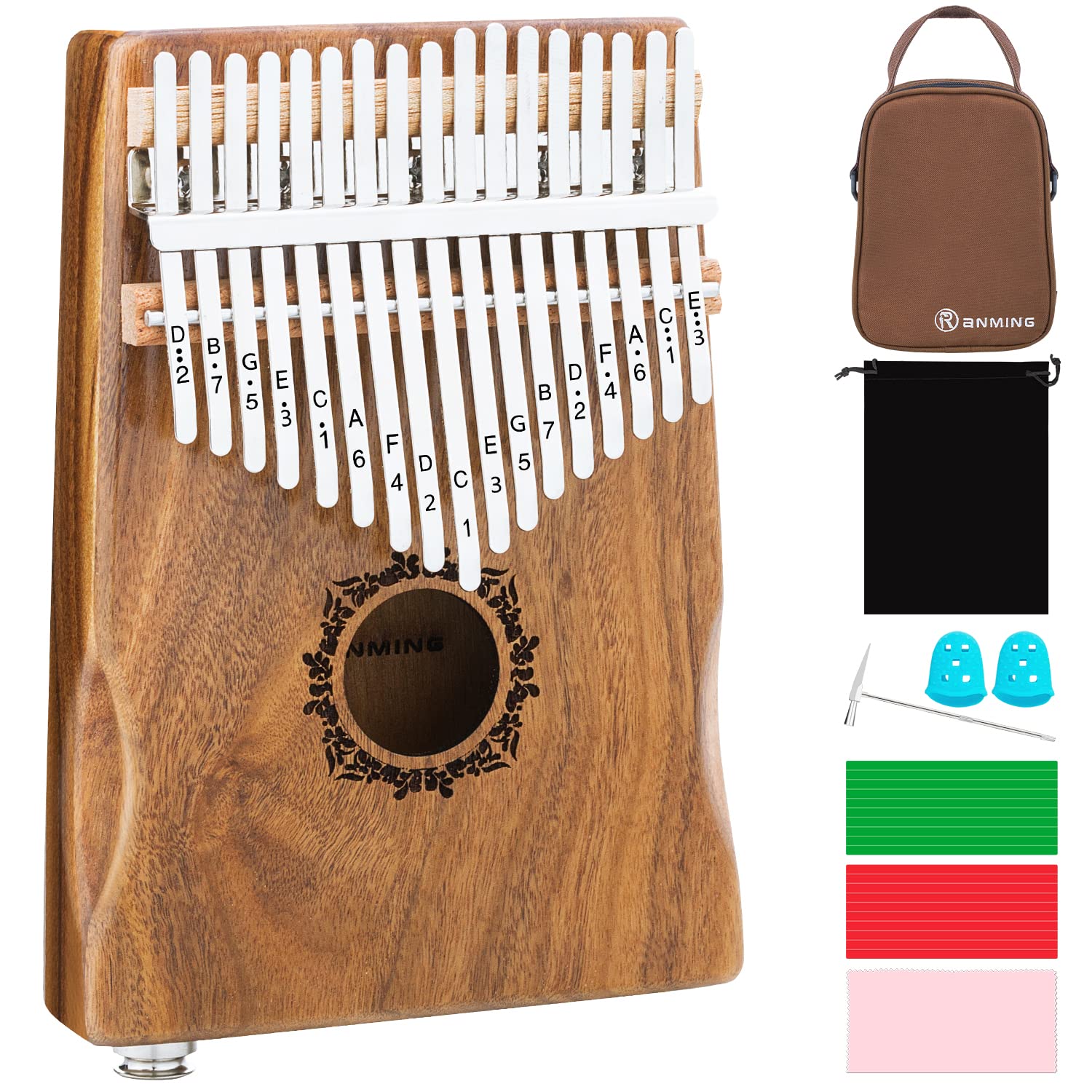 RANMING Kalimba EQ 17 Key Thumb Piano EQ Kalimba Set with Portable ...