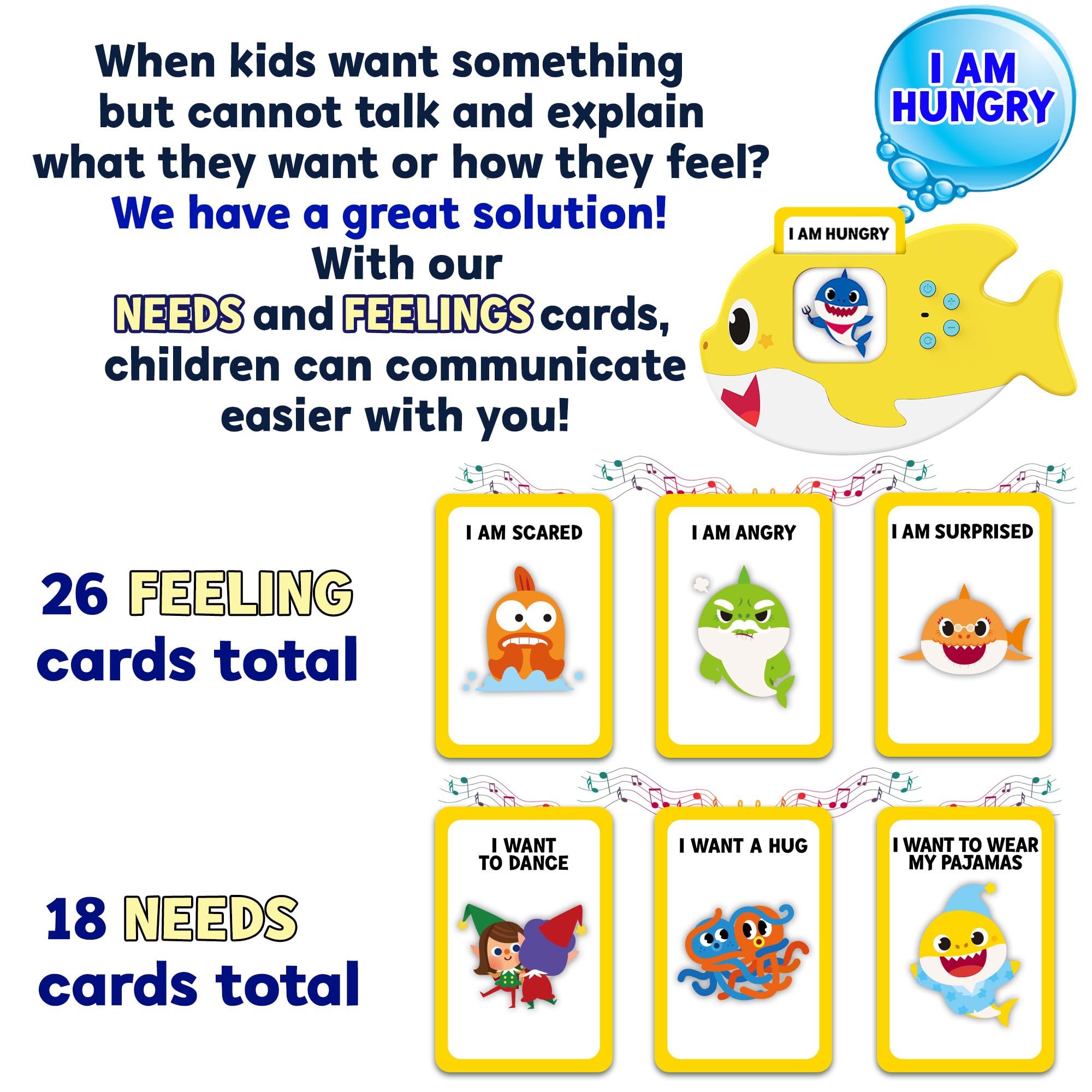 Snapklik.com : Baby Shark Flash Cards For Toddlers 2-4 Years Sensory ...