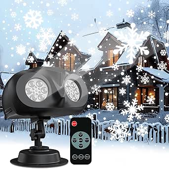 Amazon.com: Dual-Head Christmas Outdoor Snowflake Projector Light, IP65 ...