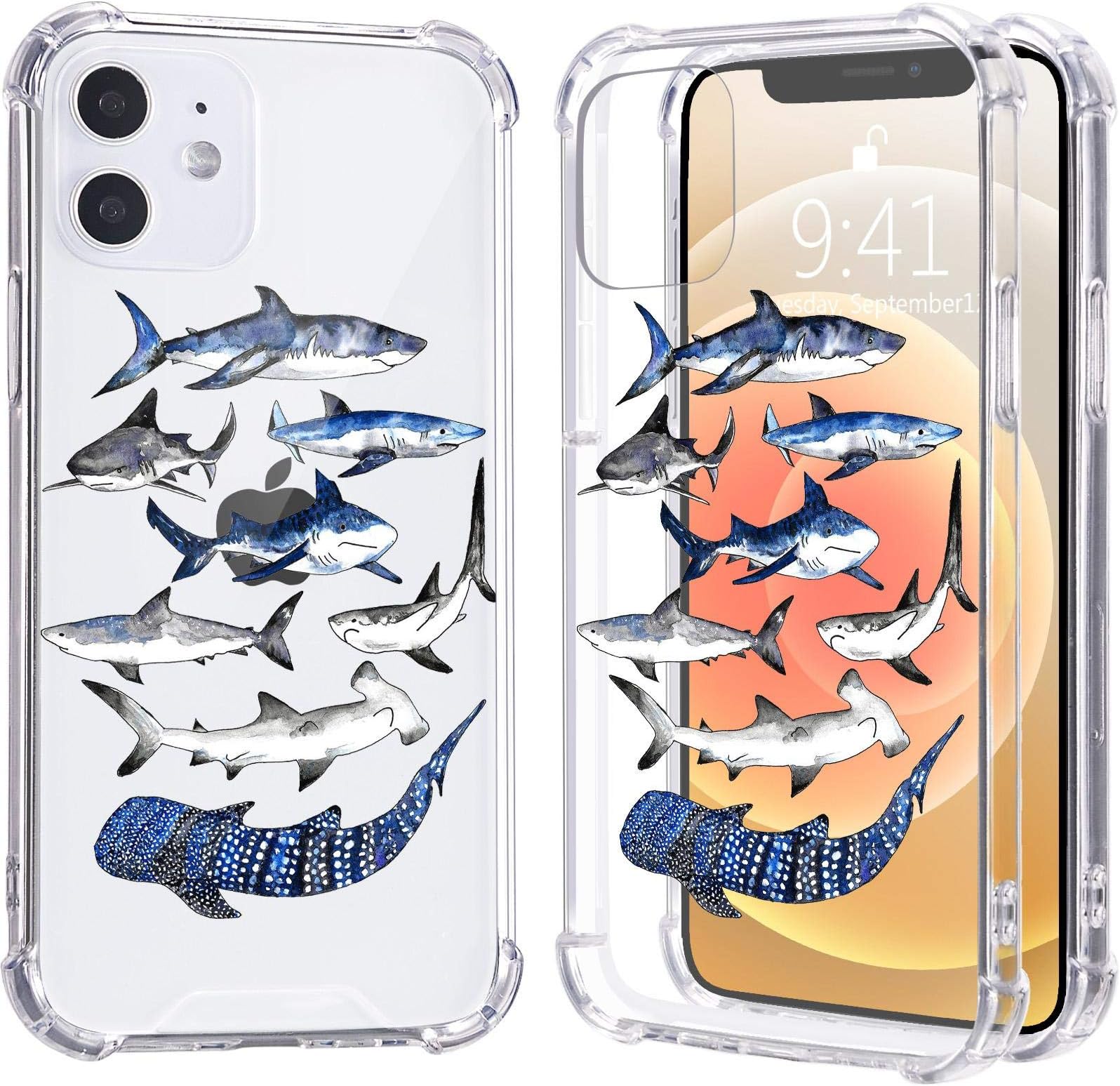 Amazon.com: Ocean Sea Coral Reef Whale Shark Case for iPhone 12 mini ...