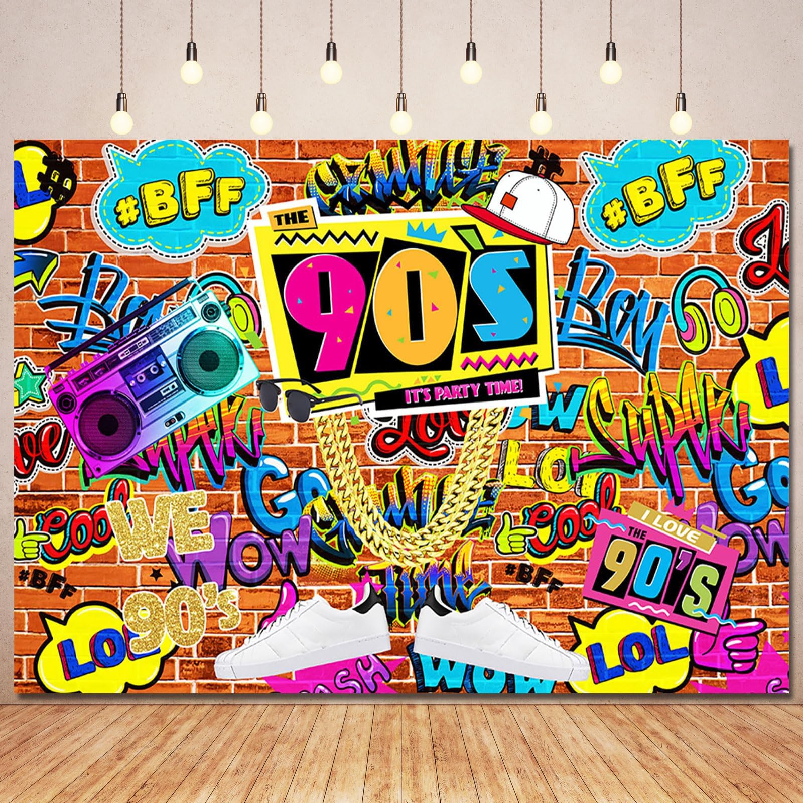 Amazon.com : Mocsicka Hip Hop Graffiti Theme Photography Backdrops 80's ...