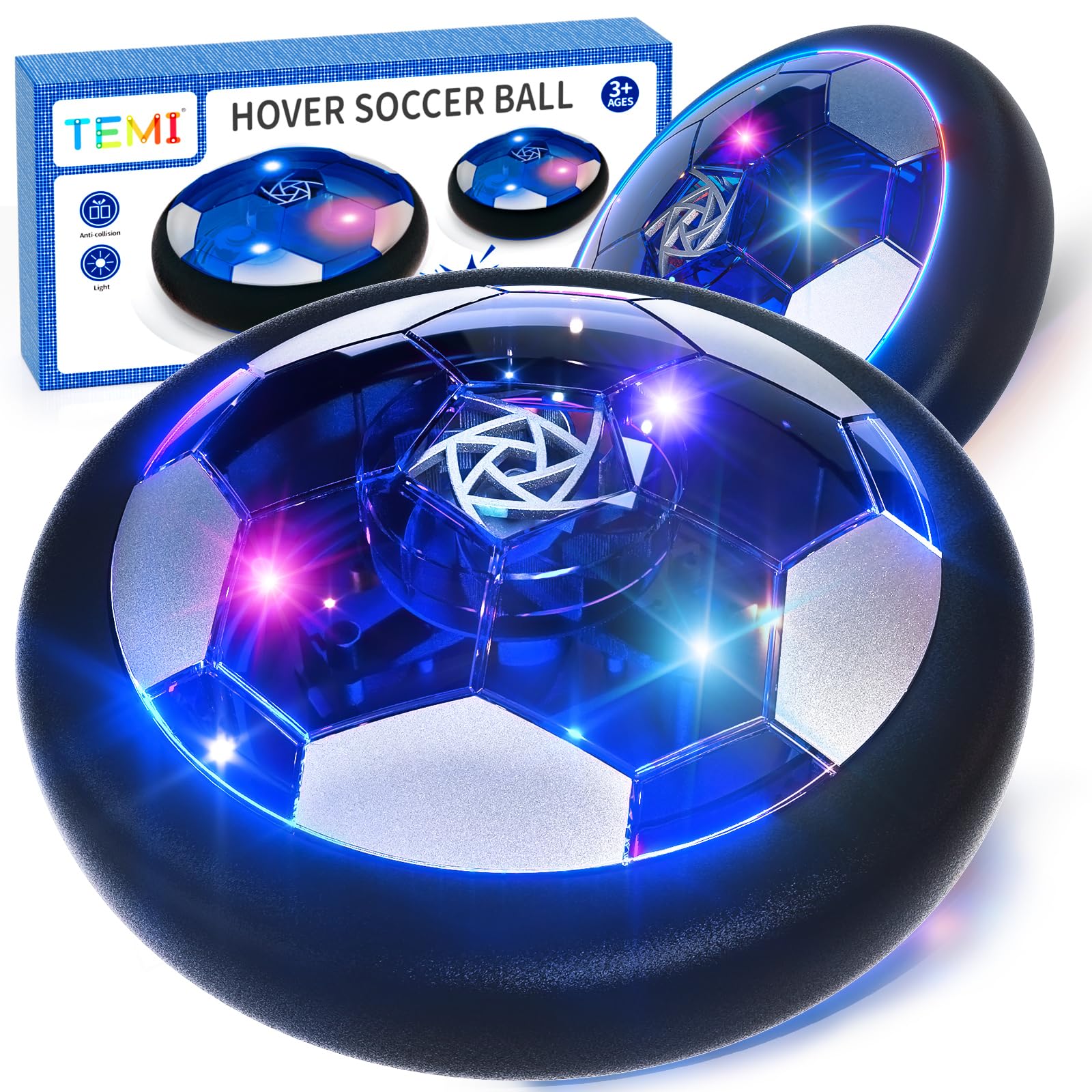 Amazon.com: TEMI 2 Pack Hover Soccer Ball, LED Light Soccer Ball Toys ...