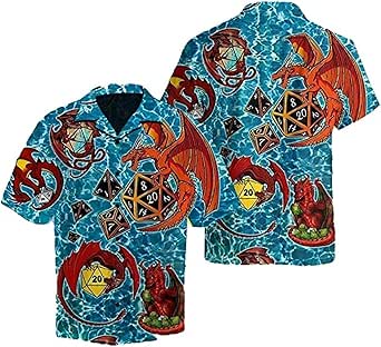 Amazon.com: Dungeon Dragon All Over Printed Best Dragon Hawaiian Shirt ...