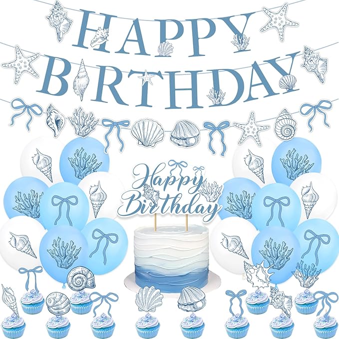 Amazon.com: Ocean Seashell Party Decorations, Beach Birthday Party ...