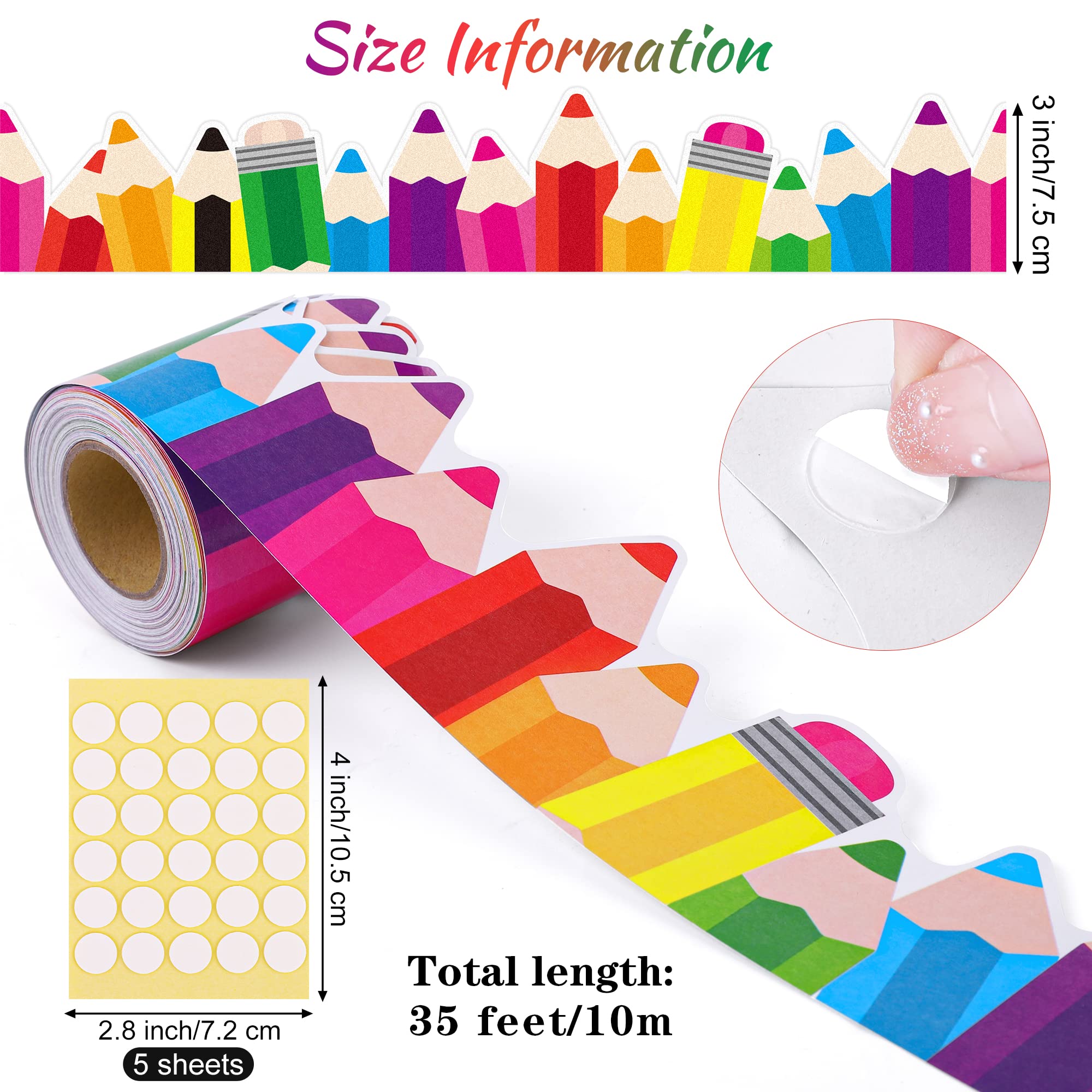 Rainbow Bulletin Board Borders 68.9ft Pencil Bulletin Board Border ...