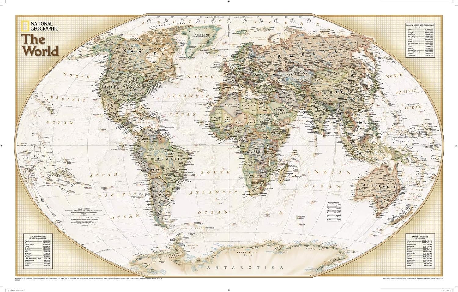 World Explorer Executive Map [Tubed] - Reference Maps: Wall Maps World ...