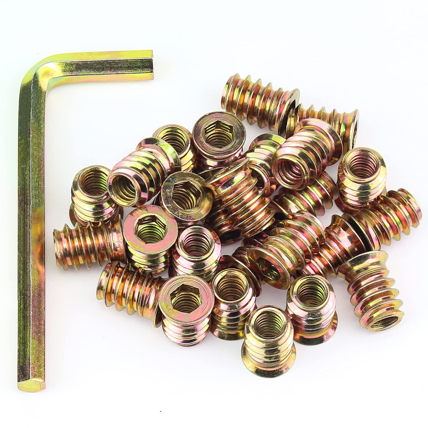 Snapklik.com : 1/4-20 Threaded Inserts, Wood Inserts, Steel Threaded ...