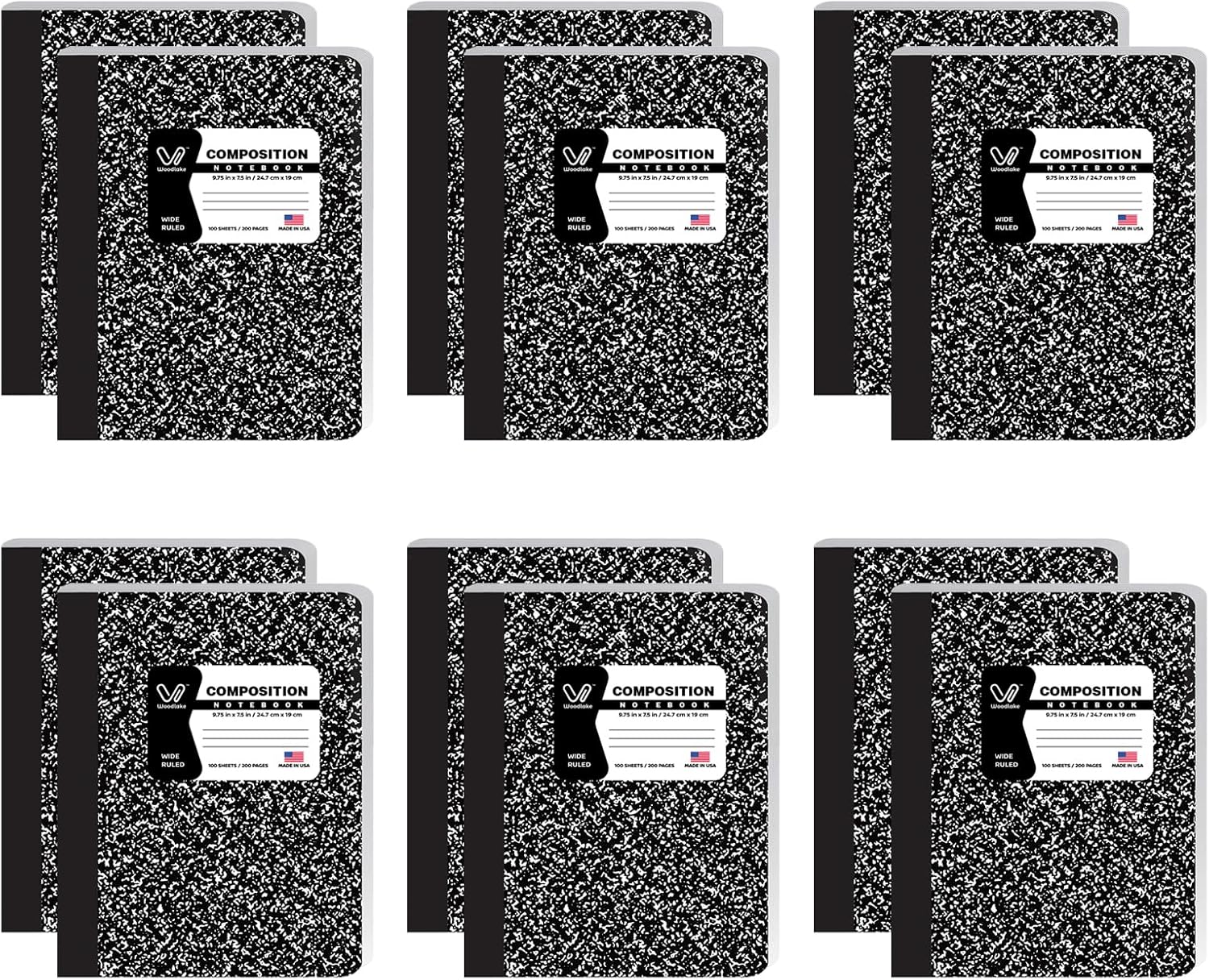Amazon.com : Woodlake Wide Ruled Composition Notebooks 12 Pack ...