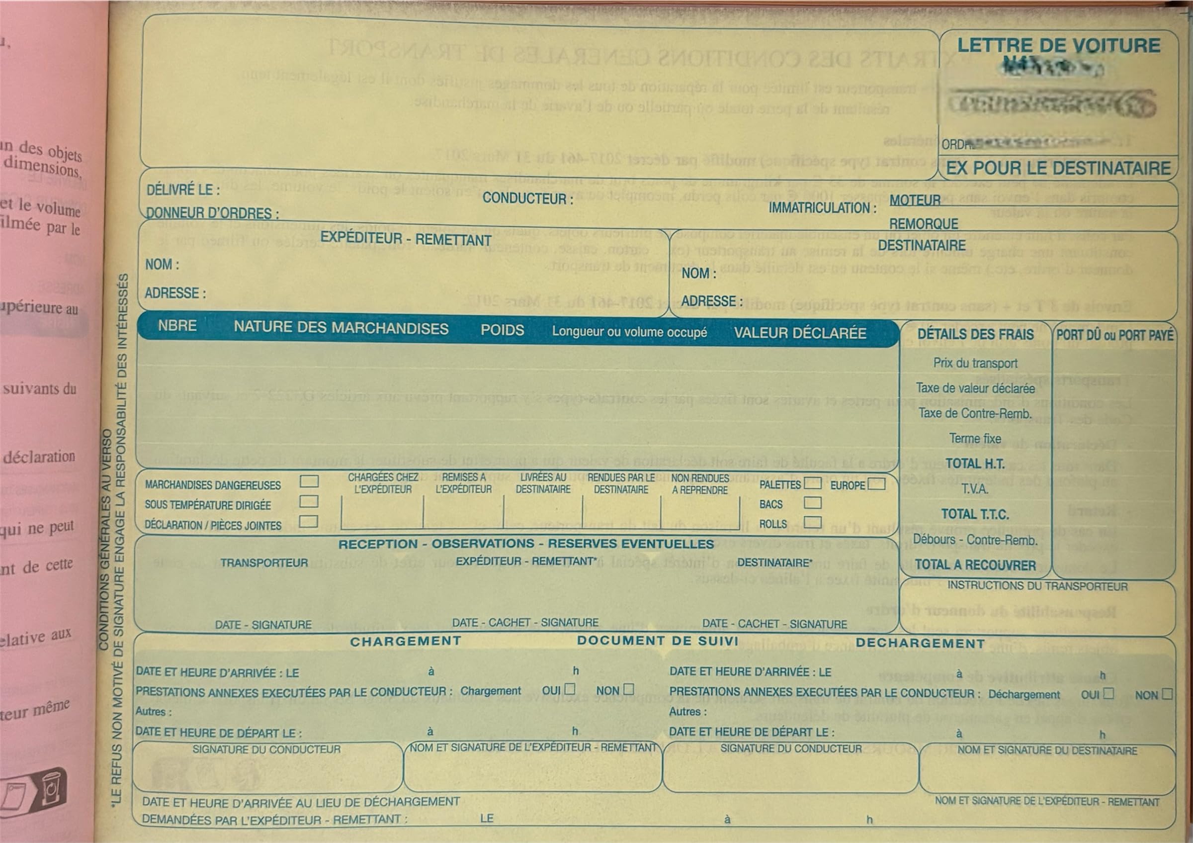 Carnet Lettre Voiture Cmr Carnet CMR Transport Routier - 2 Carnets De ...