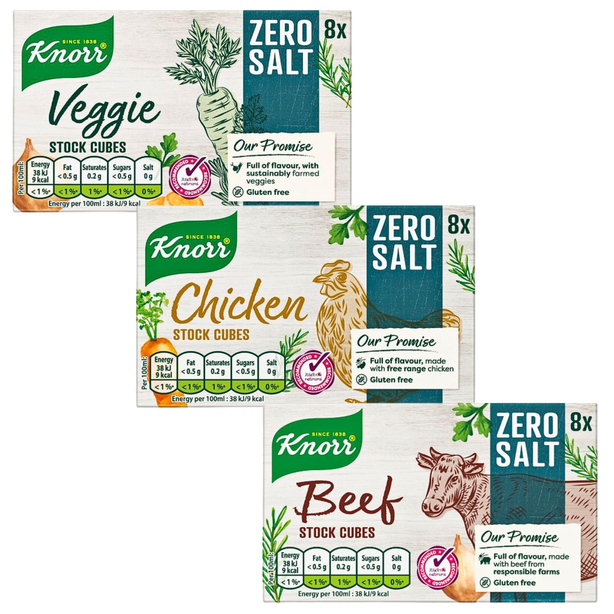 Zero Salt Knorr Stock Cubes Mixed Bundle of Beef Stock Cubes 72 g ...