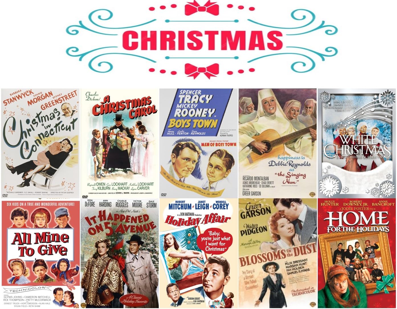 Amazon.com: 10-Film Classic Holiday Movies: White Christmas/ A ...