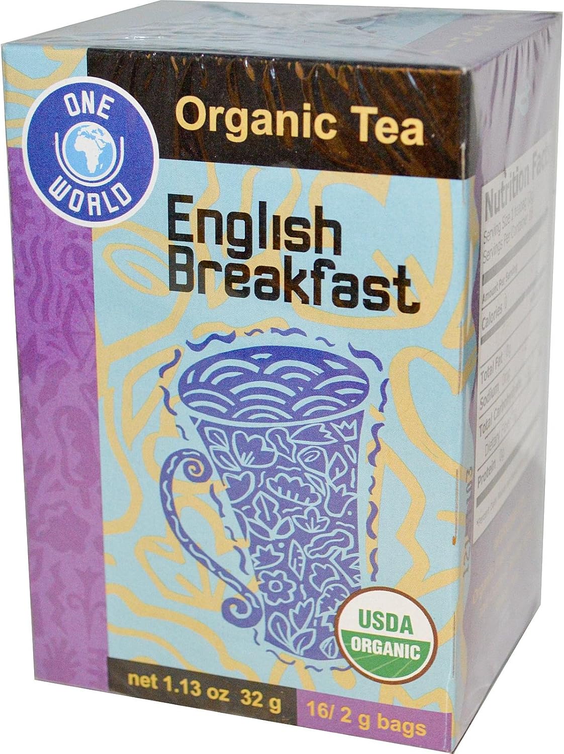 One World Tea-English Brkfast 16 Count 1.13 Ounce Boxes (Pack of 6 ...