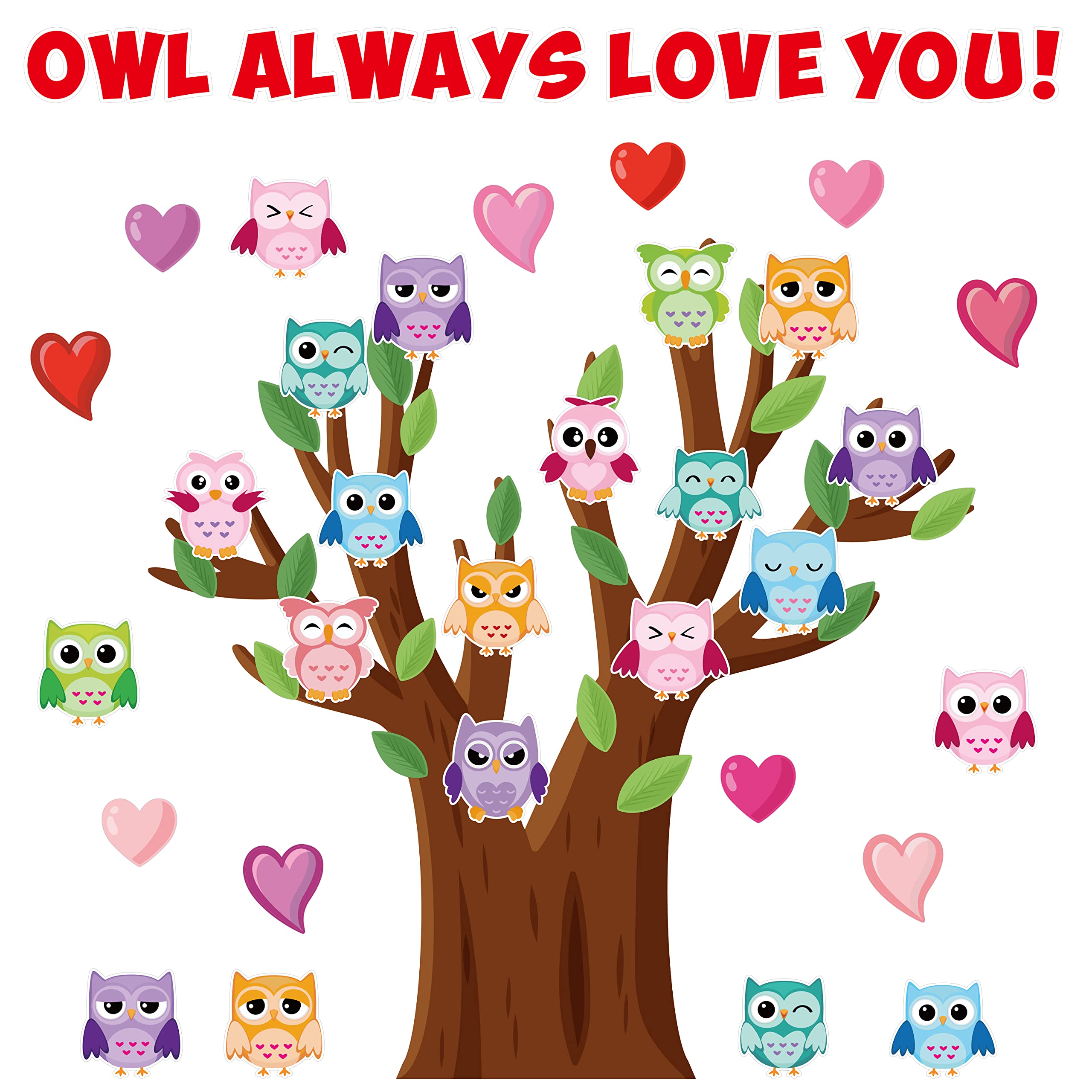 Snapklik.com : Summer Owls Tree Cutouts - 111Pcs Back To School Owl ...