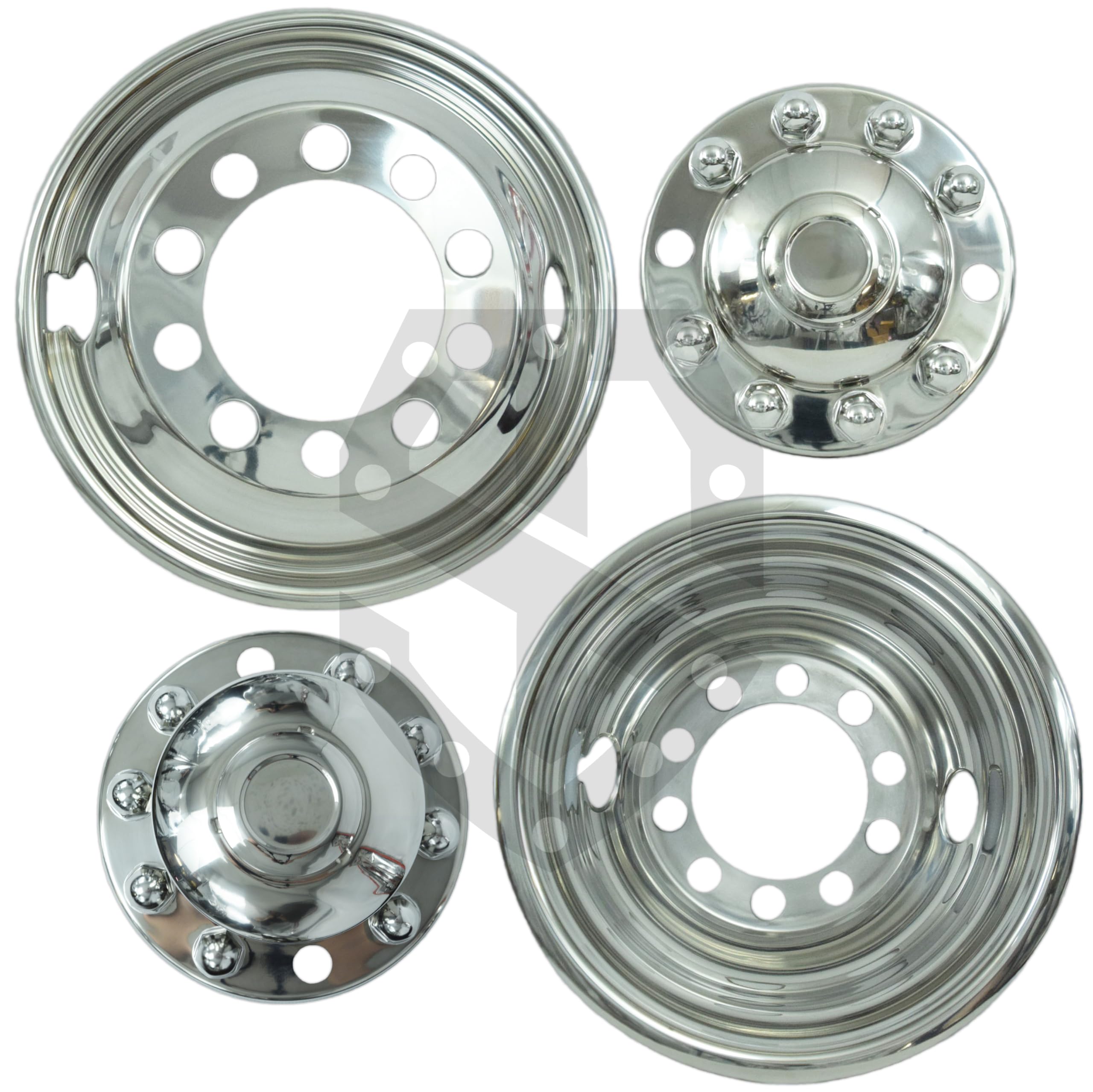 Amazon.com: 22.5" Front and Rear Polished Stainless Steel Hub-Pilot ...