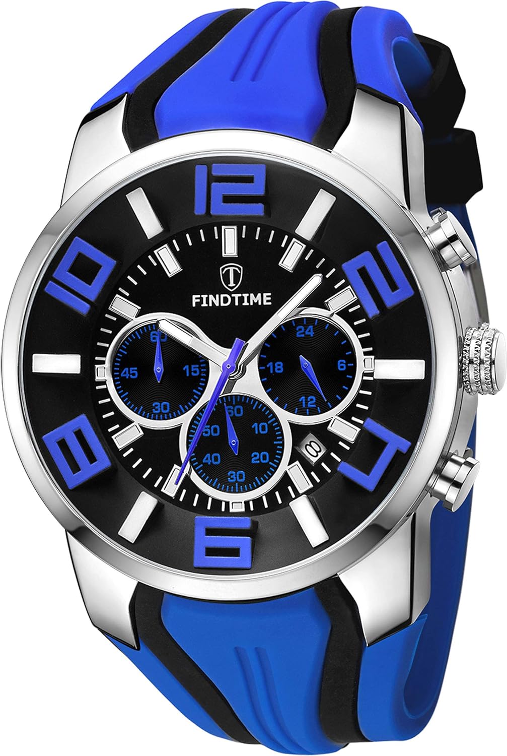 Amazon.com: findtime Blue Mens Sport Watches for Men Reloj para Hombre ...