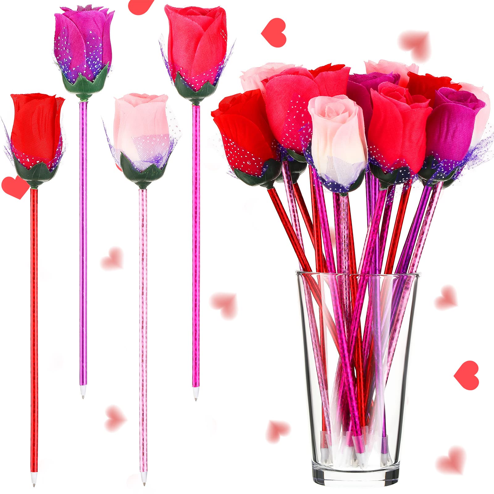 Amazon.com : Yexiya 120 Pack Valentine's Day Rose Pens Cute Rose ...
