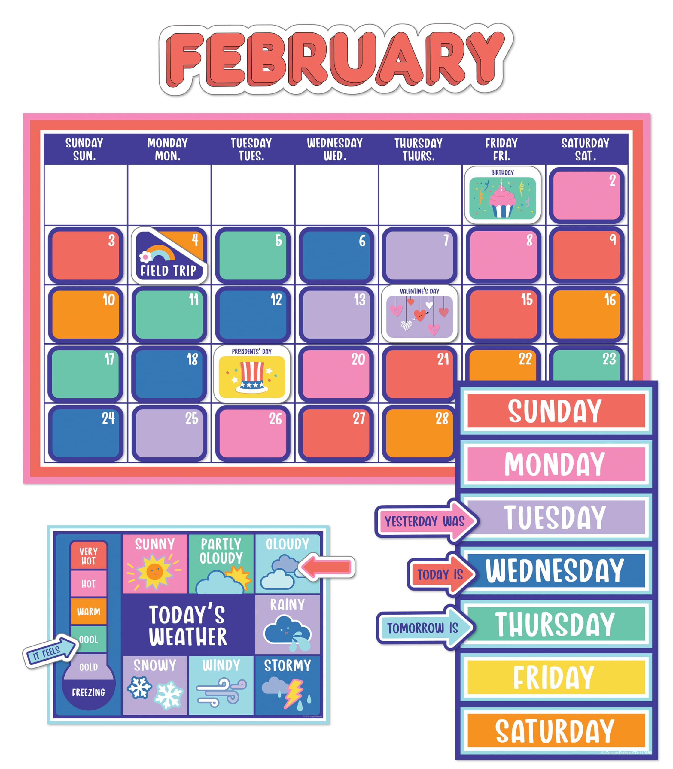 Carson Dellosa We Stick Together 163pc Classroom Calendar Bulletin ...