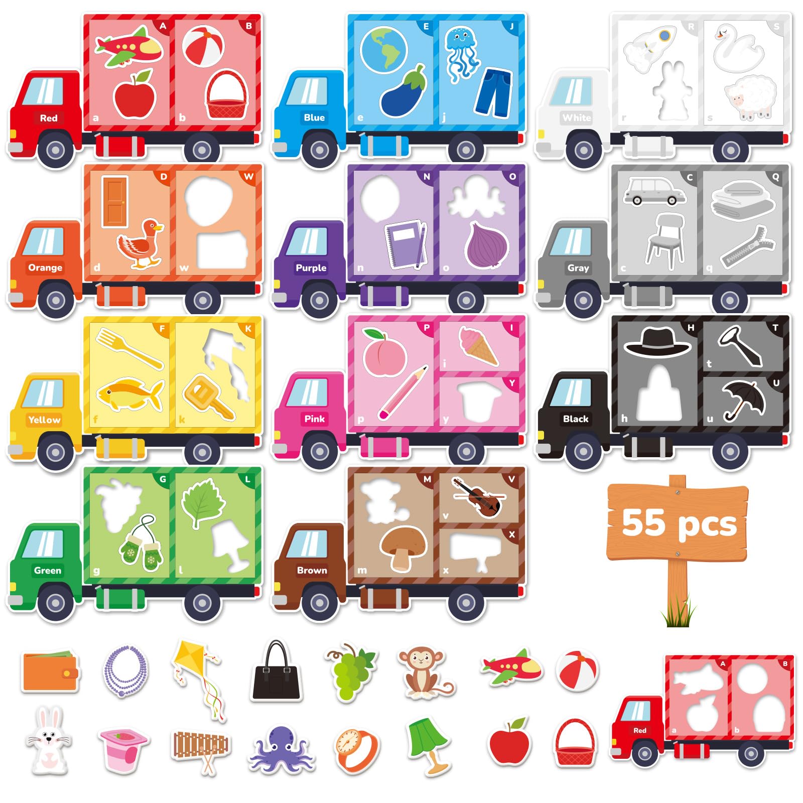 Amazon.com: Magnetic Color Sorting Set for Refrigerator Whiteboard ...