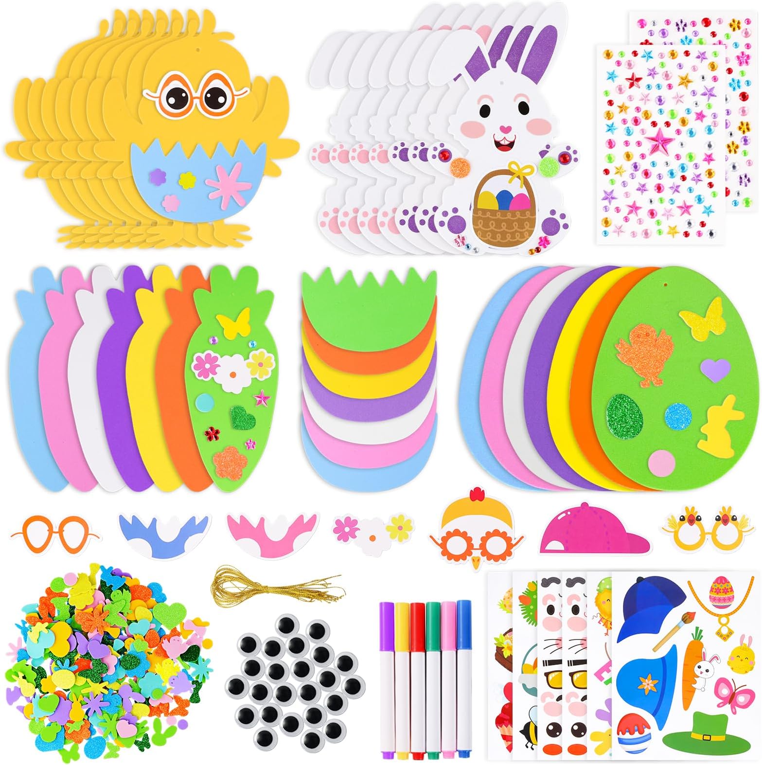 Amazon.com: 30 PCS Easter Stickers for Children Easter Crafts for Kids ...