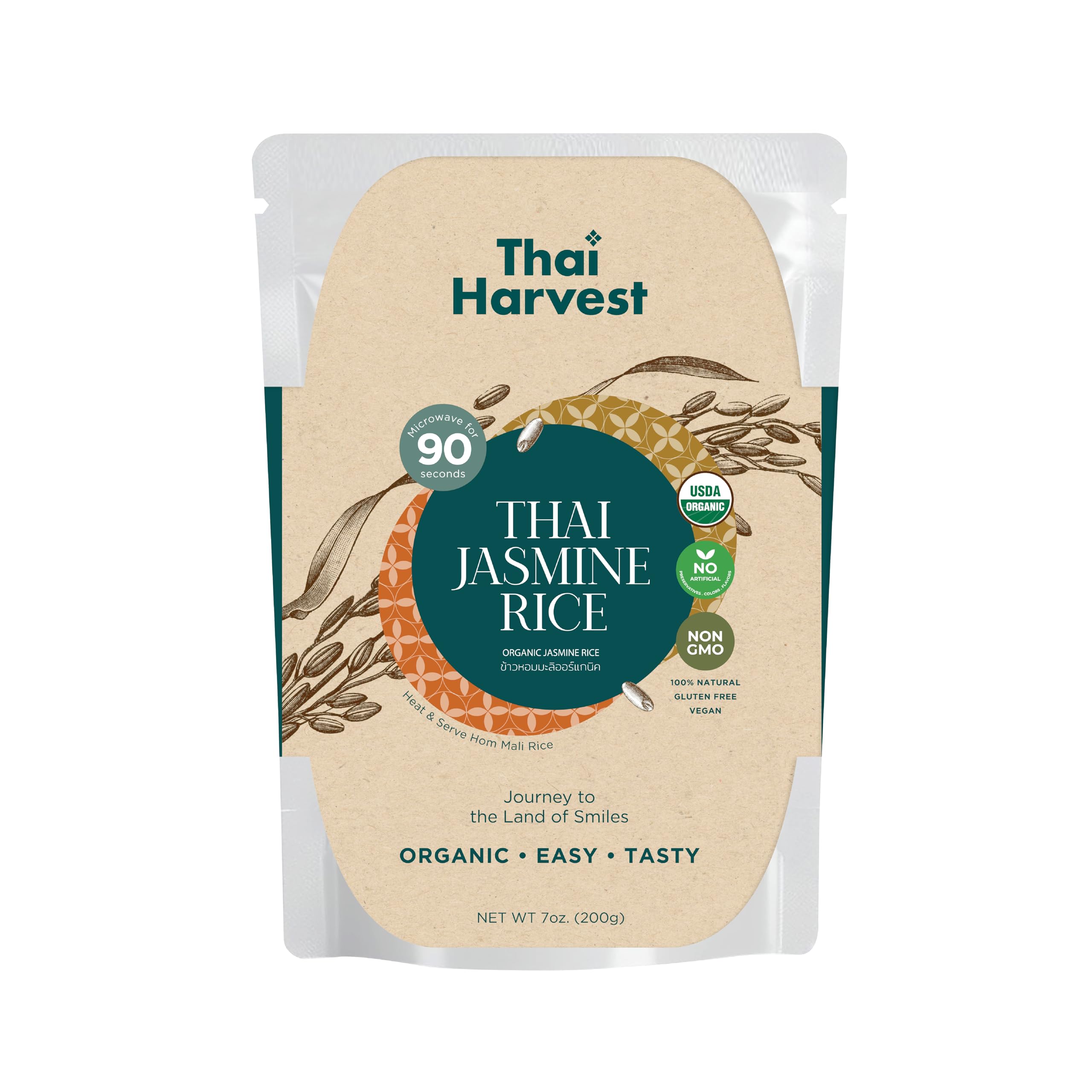 Amazon.com : THAI HARVEST 100% USDA Organic Jasmine Rice 7 Ounce (Pack ...