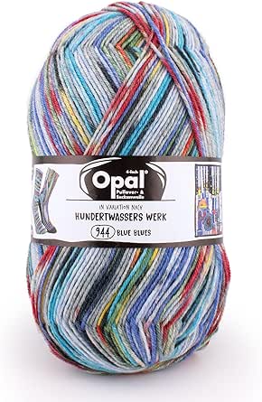 Amazon.co.jp: Wool Sock Yarn Opal Opal Hundertwasser 4ply Wool Blend 4050. Blue Blue : Hobbies