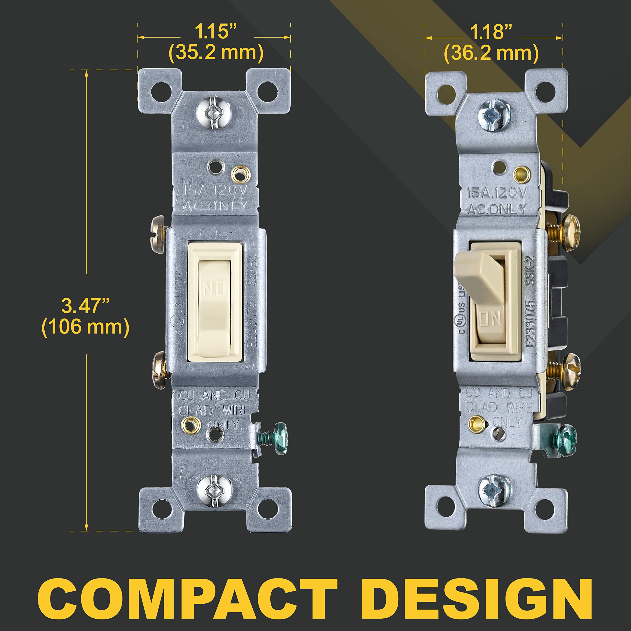 Snapklik.com : Faith Ivory Toggle Light Switch (10-Pack) Single Pole ...