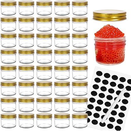 Amazon.com: 40 Pack 4 oz Glass Mason jars With Regular Lids, 120 ml ...
