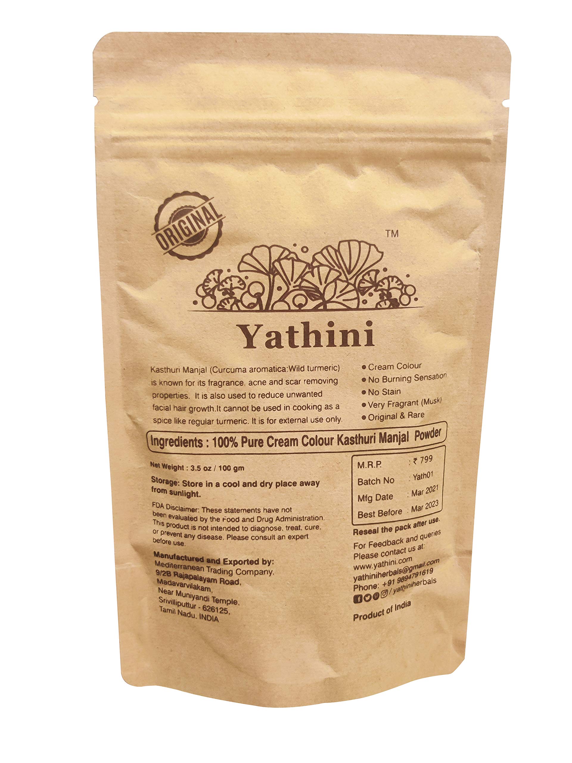 Original Kasthuri Manjal Cream Color Wild Turmeric Powder From Kerala ...