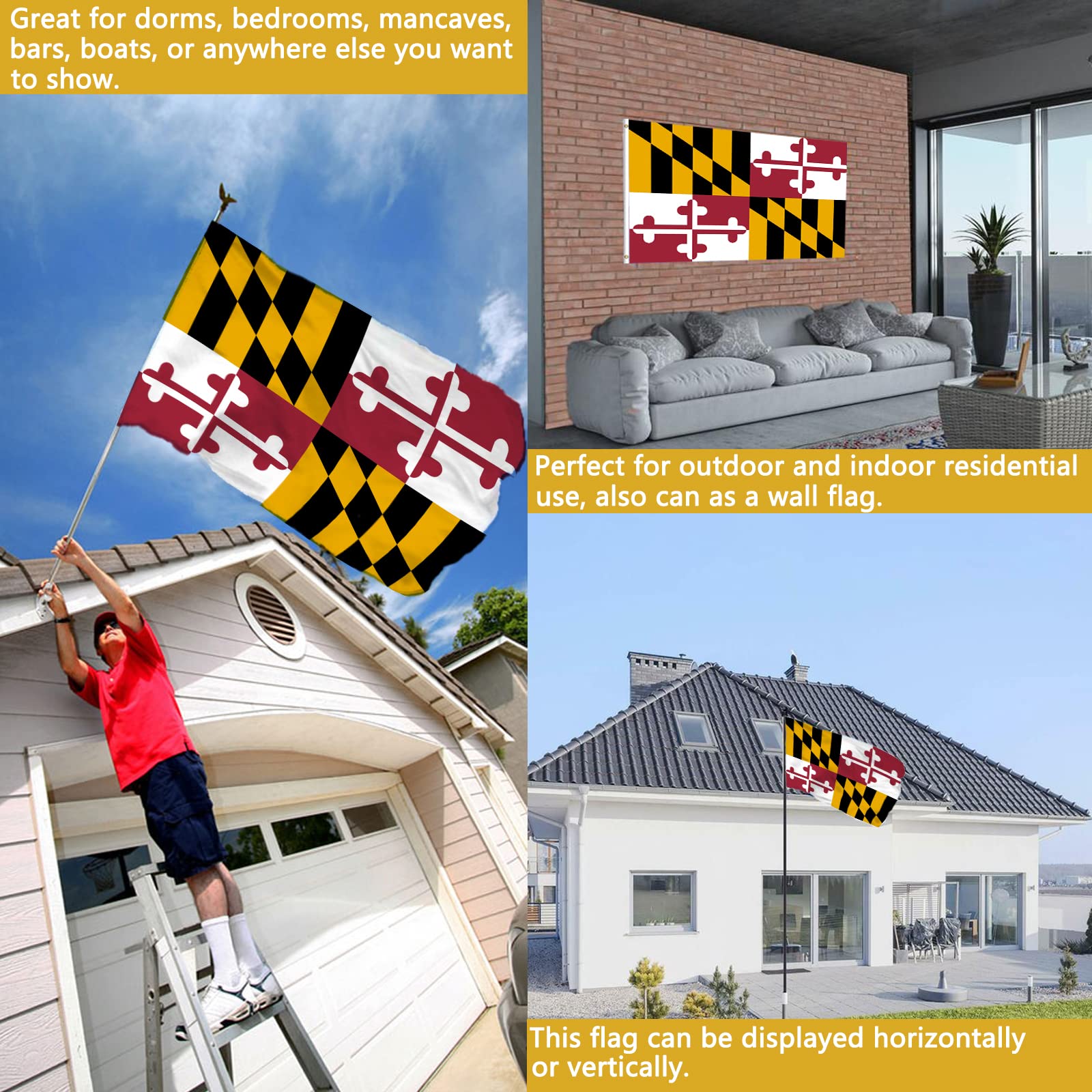 Snapklik.com : Maryland Flag Double Sided 3x5 Outdoor- Heavy Duty MD ...