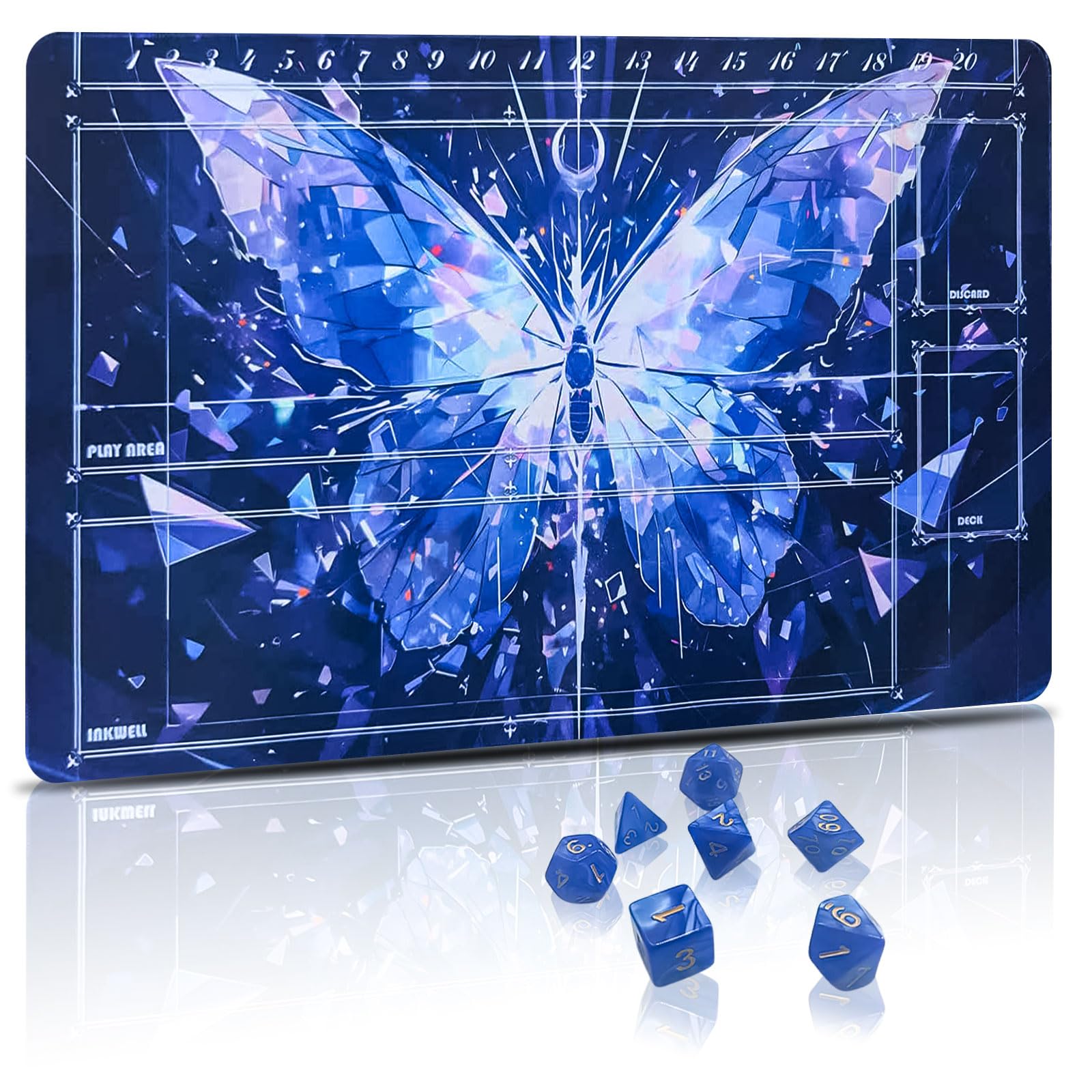 Amazon.com: MTG Playmat with Zones and 7 Dice for Card Game, Non-Slip ...
