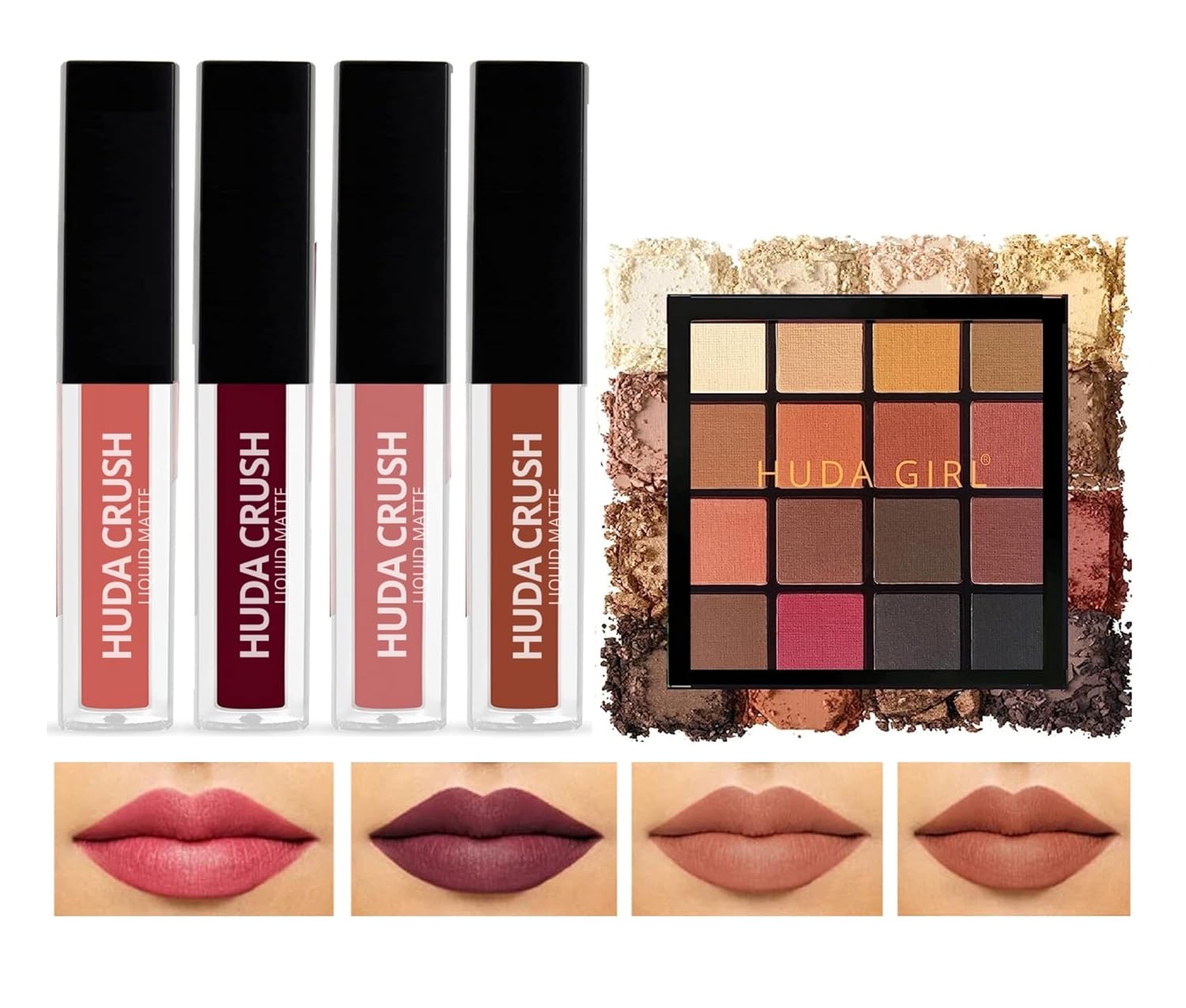 Buy Huda Crush Beauty Makeup Combo 4Pc Mini Liquid Matte Lipstick Set ...