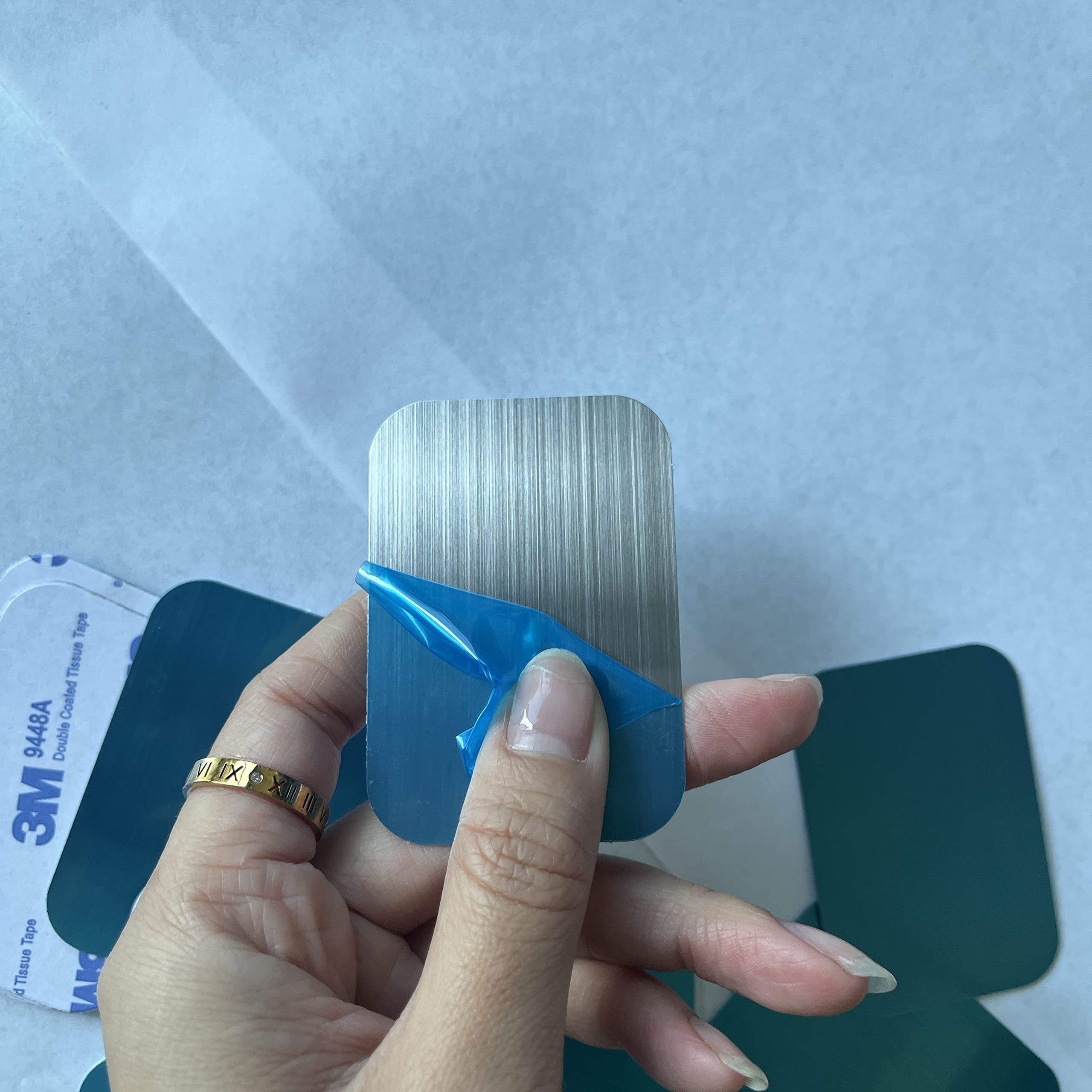 Small Metal Adhesive Backed Labels Cell Phone Metal Stickers 0.6 Inch