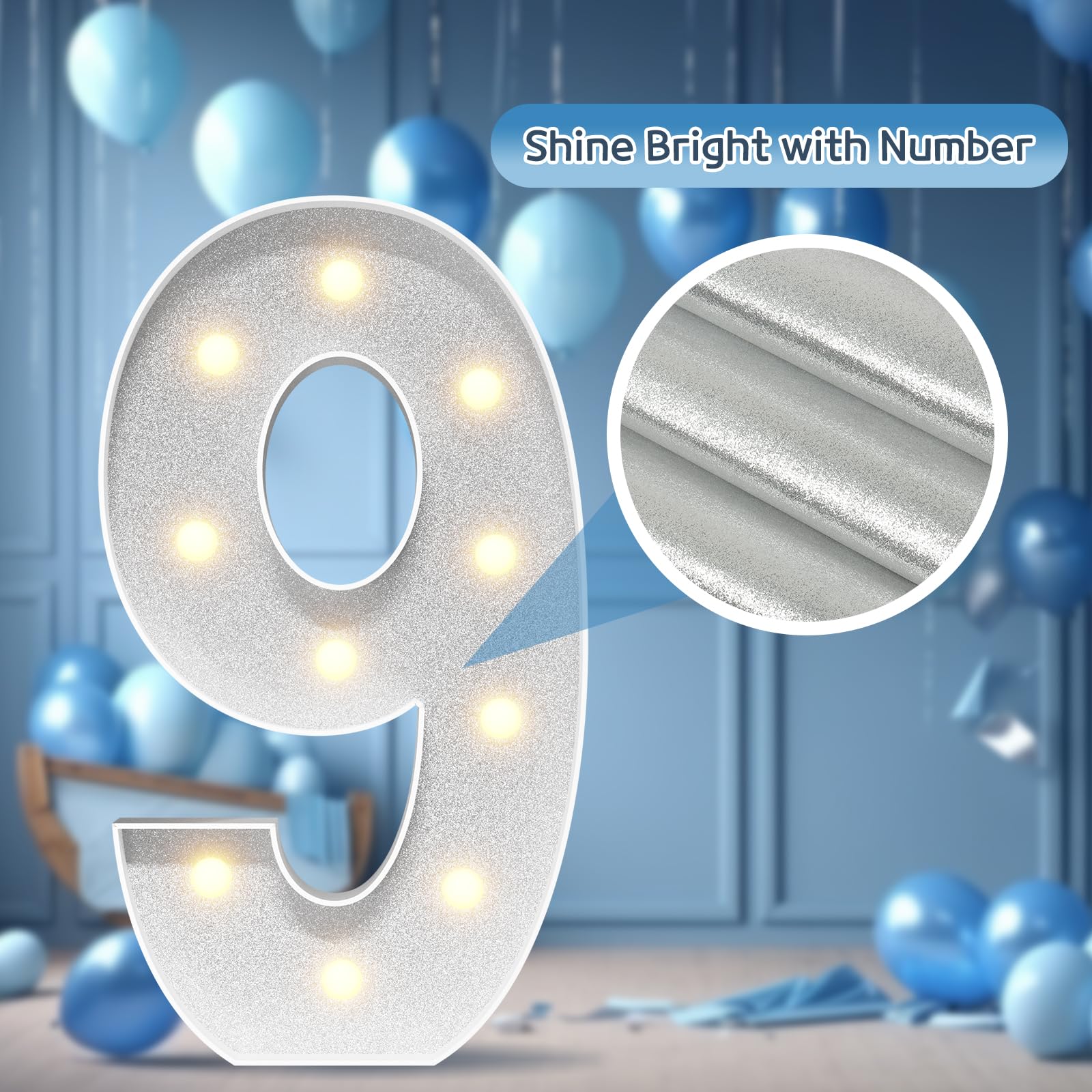 Snapklik.com : Imprsv Marquee Numbers Silver Party Decoration: 4 Feet ...