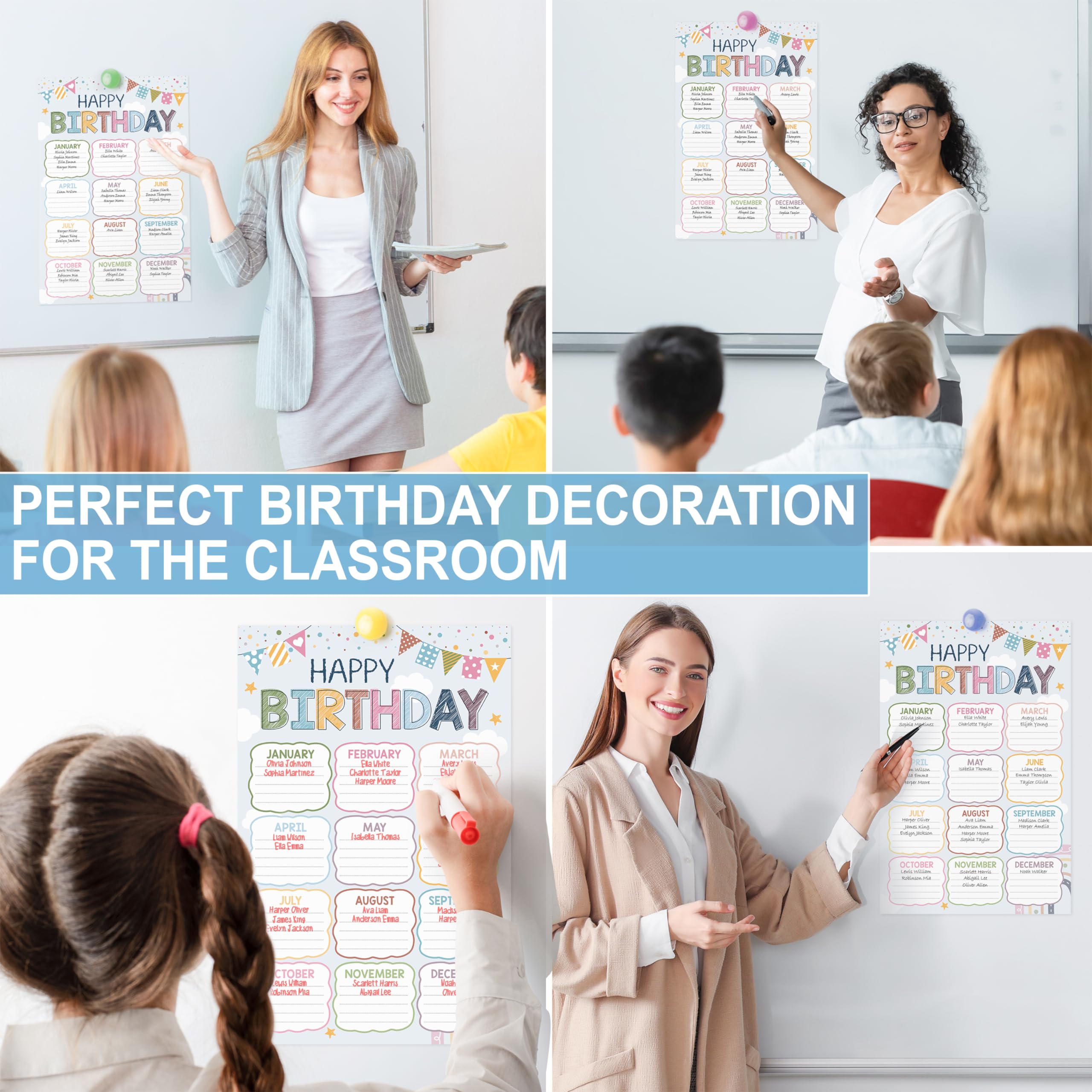 Snapklik.com : Boho Classroom Birthday Chart, Birthday Calendar Chart ...