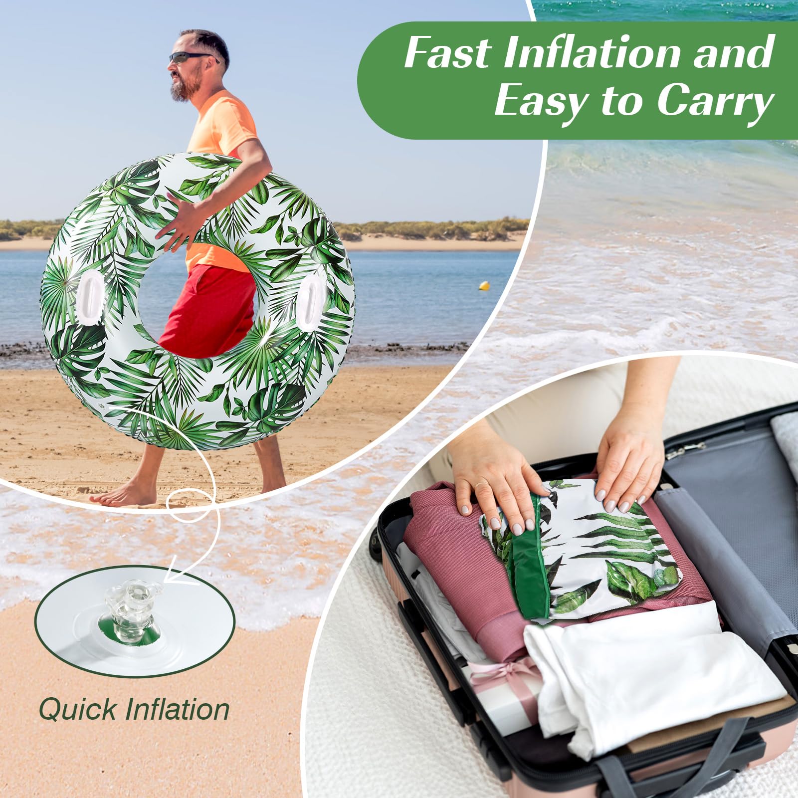 HeySplash Pool Tubes for Adult,42 inch Large Floats Tube Rafts with ...