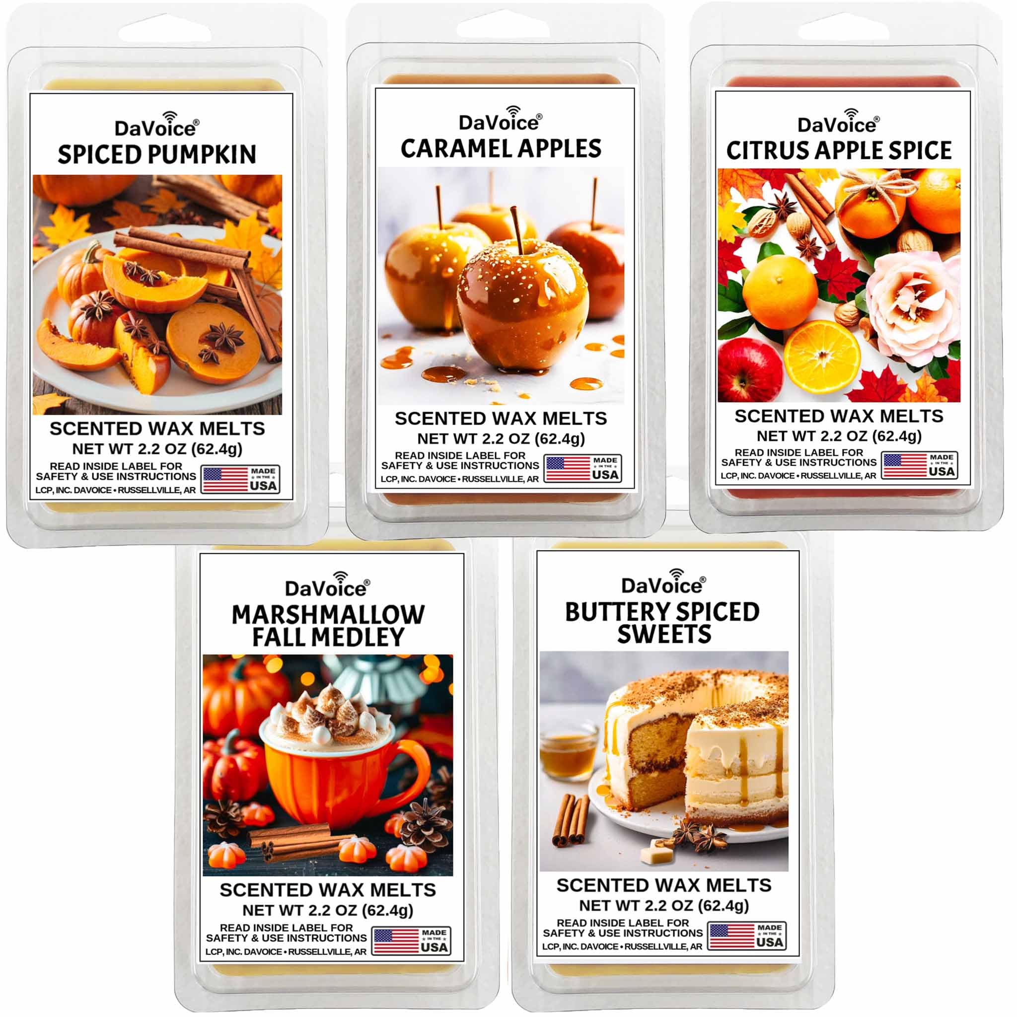 Amazon.com: DaVoice Fall Wax Melts Wax Cubes, Premium Soy Wax Blend ...