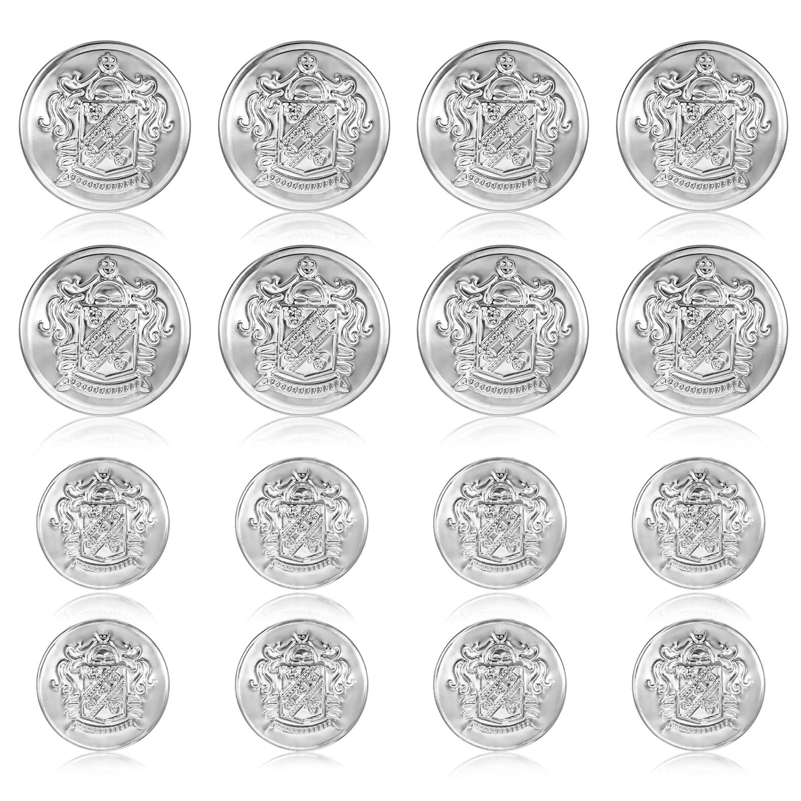 Amazon.com: 16 Pcs Silver Buttons for Blazers Women Men Metal Brass ...