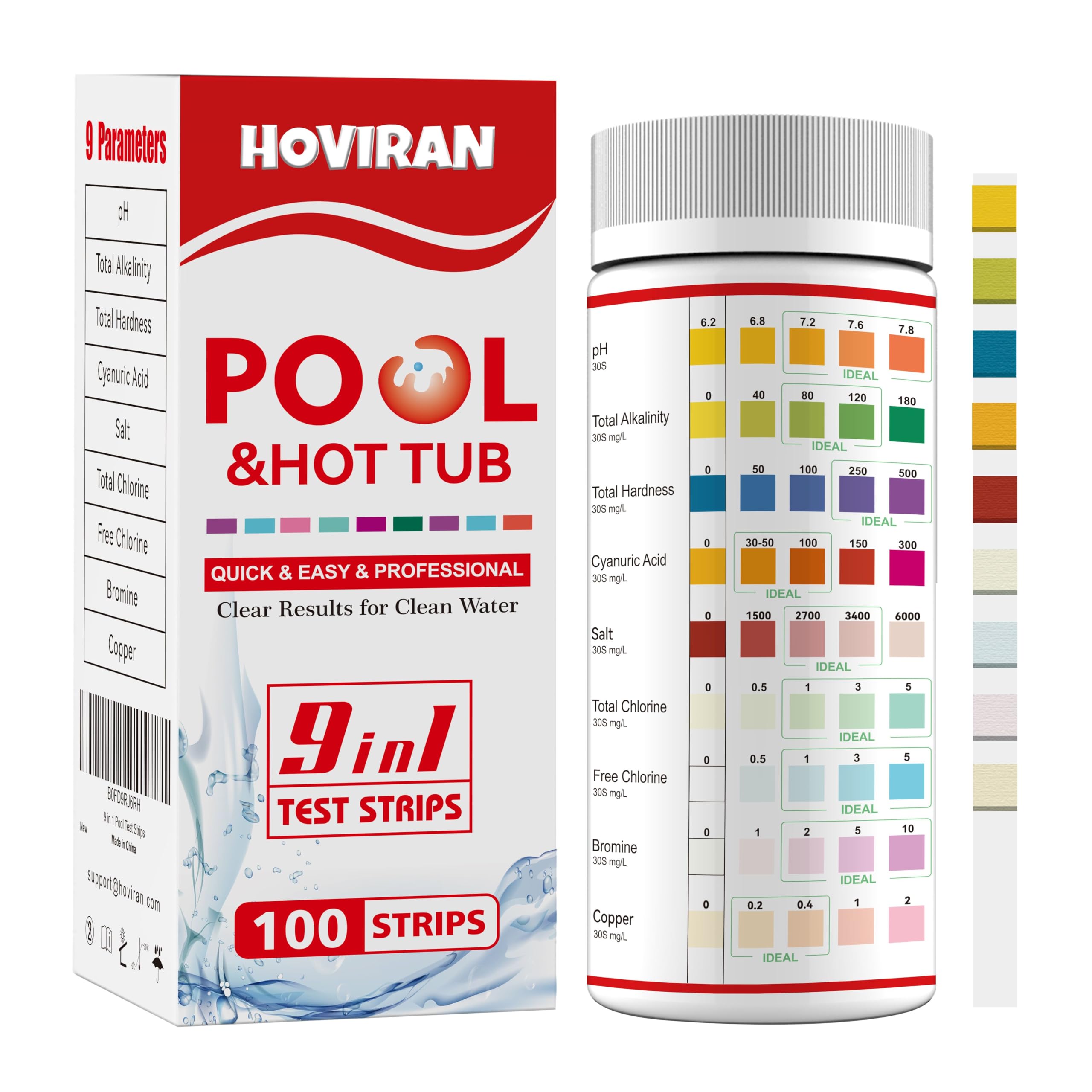 Snapklik.com : Hot Tub & Pool Test Strips 9 Way, Pool Salt Test Strips ...