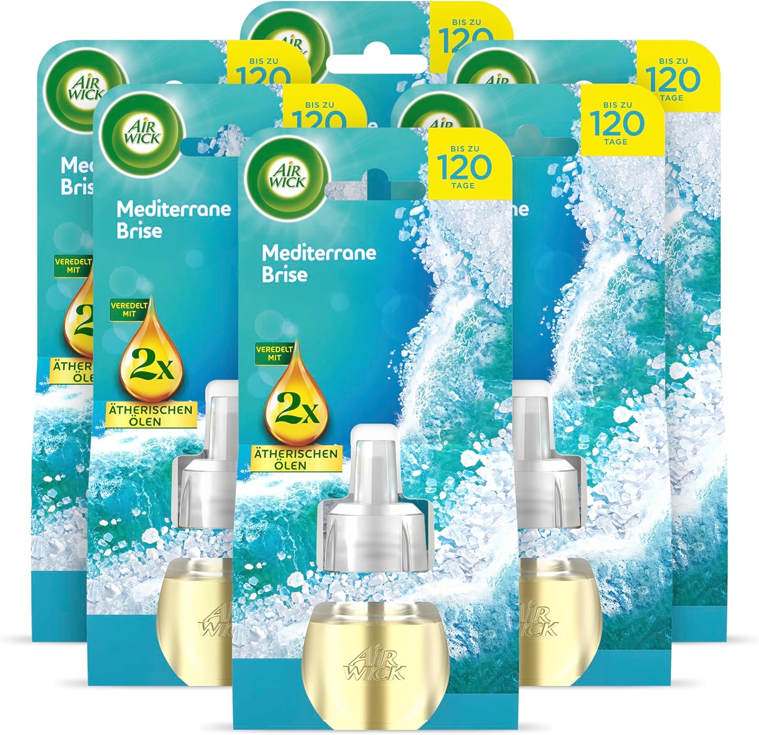 Air Wick Duftstecker Nachfüller – Duft: Mediterrane Brise – Zitrischer Raumduft für die ...