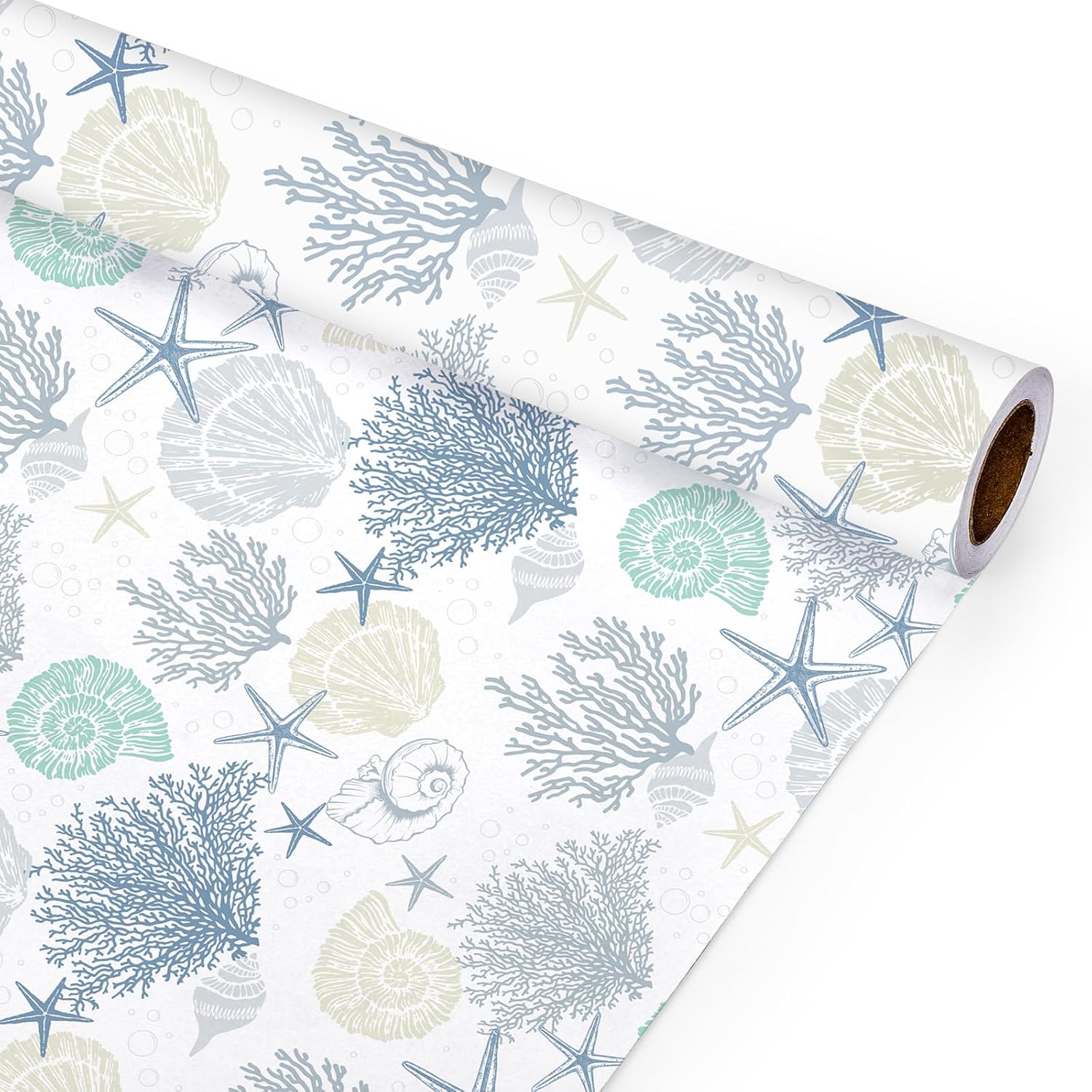 Amazon.com: Whaline Ocean Wrapping Paper - Mini Roll - 17 In x 32.8 Ft ...