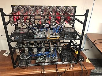 Amazon.com: Veddha V3C 8-GPU Mining Case Aluminum Stackable Mining Rig ...