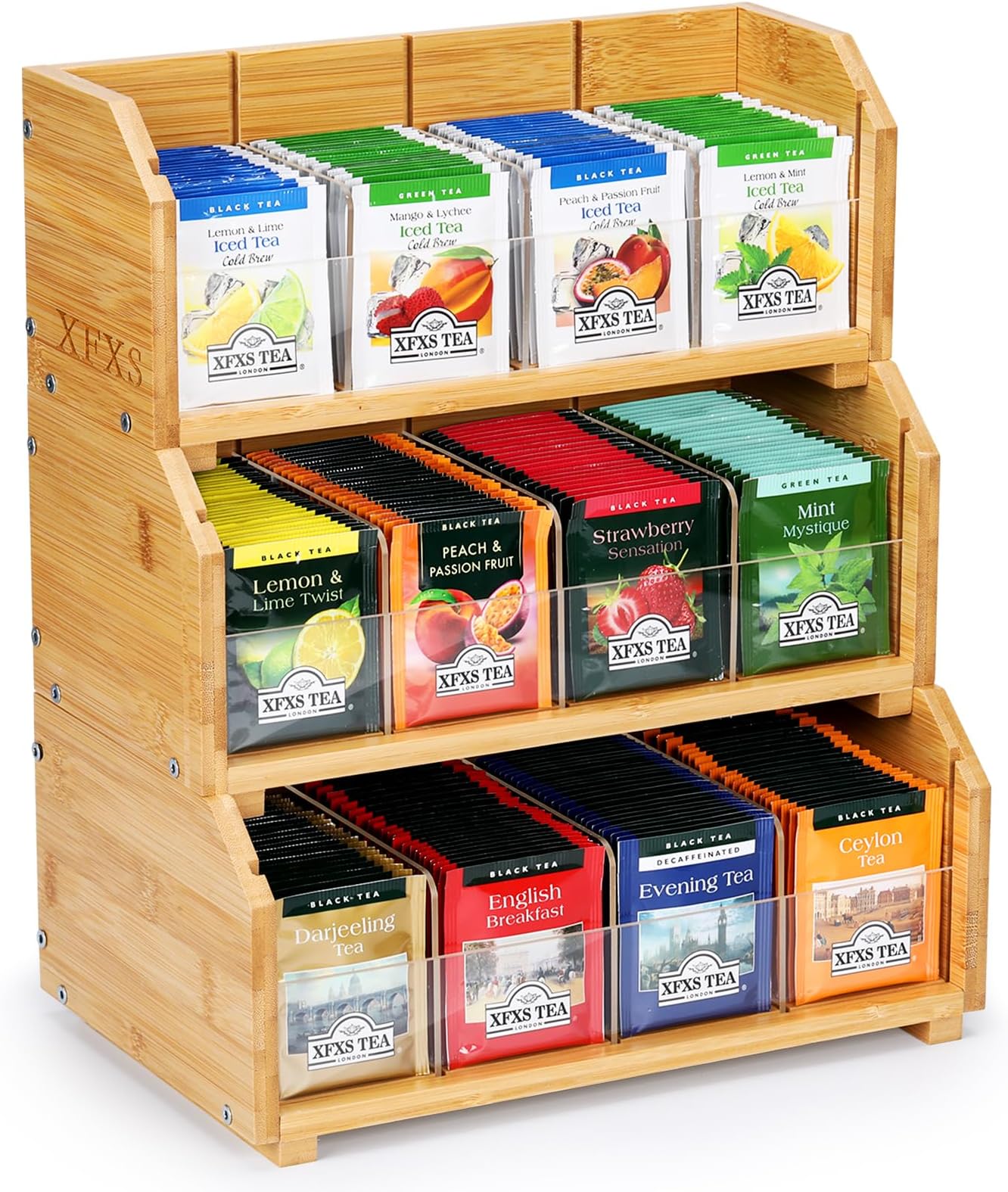 Amazon.com: Tea Holder for Tea Bags Organizer - Bamboo Tea Organizer ...