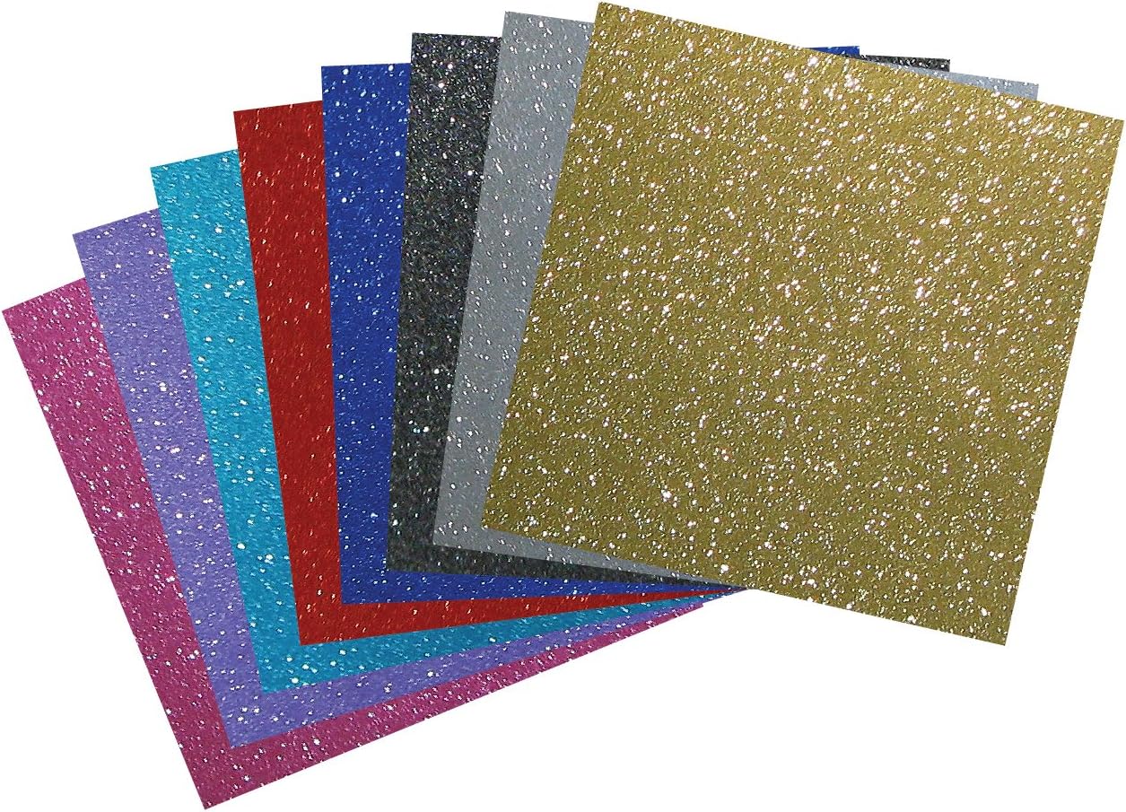 Amazon.com: Glitter Vinyl Assortment Pack 12" x 12" (8 Pack) Includes ...