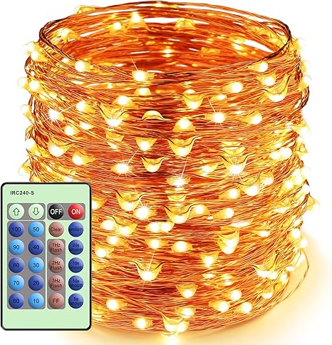 Amazon.com: ZAECANY Outlet LED String Lights with Remote Control 99ft ...