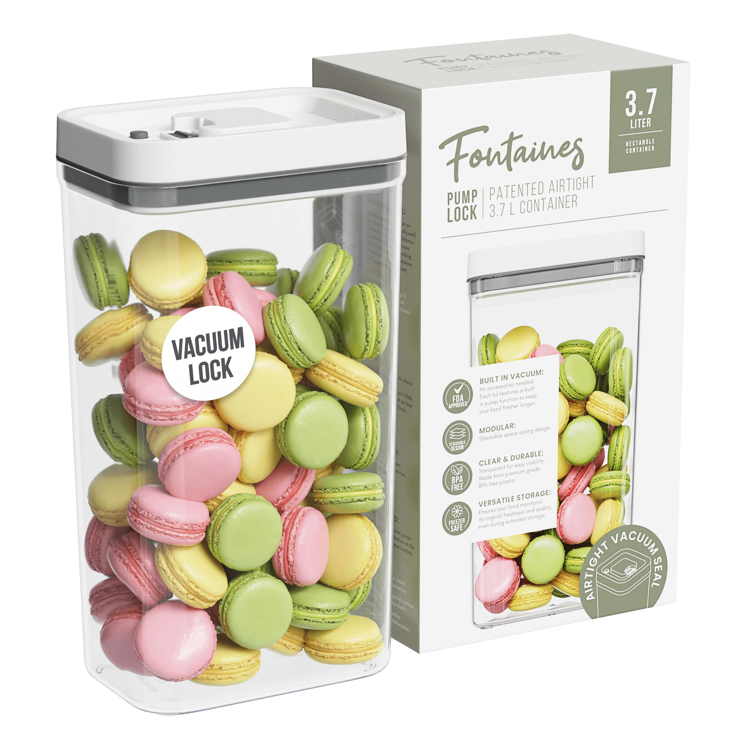 Amazon.com: Fontaines Pump-Lock 3.7L Food Storage Container - Pump to ...