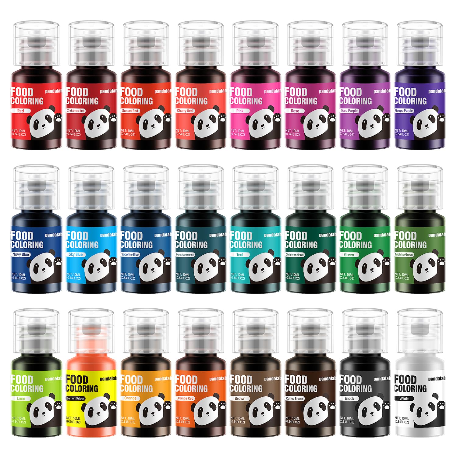 Amazon.com : Food Coloring - 24 Colors Liquid Vibrant Edible Food Grade ...