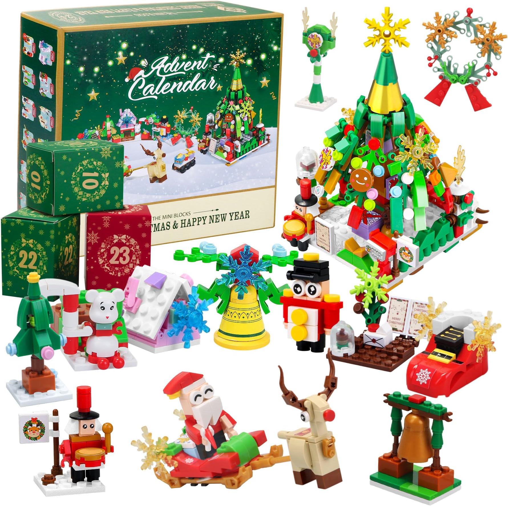 Amazon.com: Advent Calendar 2025 Christmas Tree and Street Building ...
