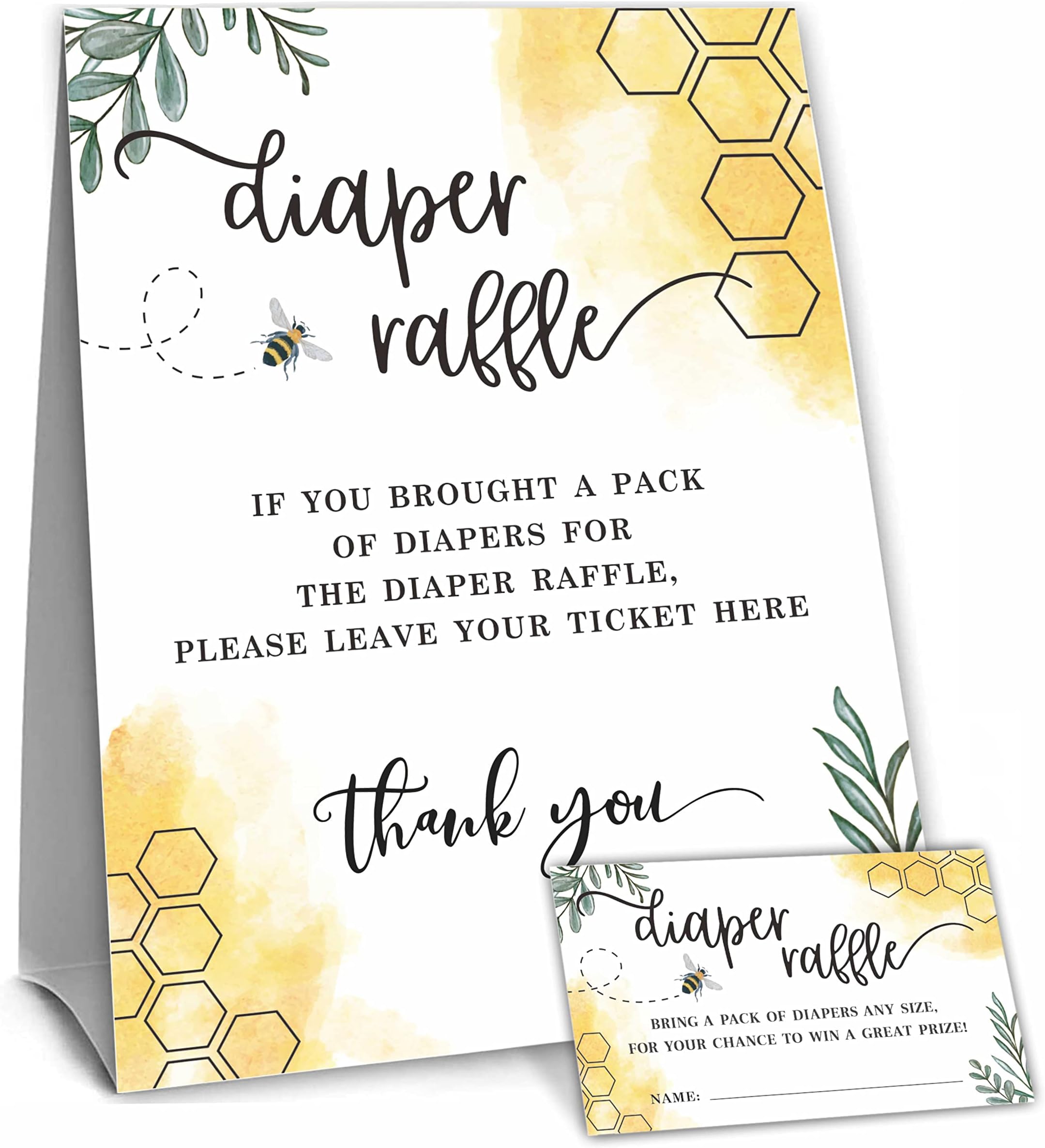 Amazon.com : NYCTUG Baby Shower Game, Boho Pampas Grass Diaper Raffle ...