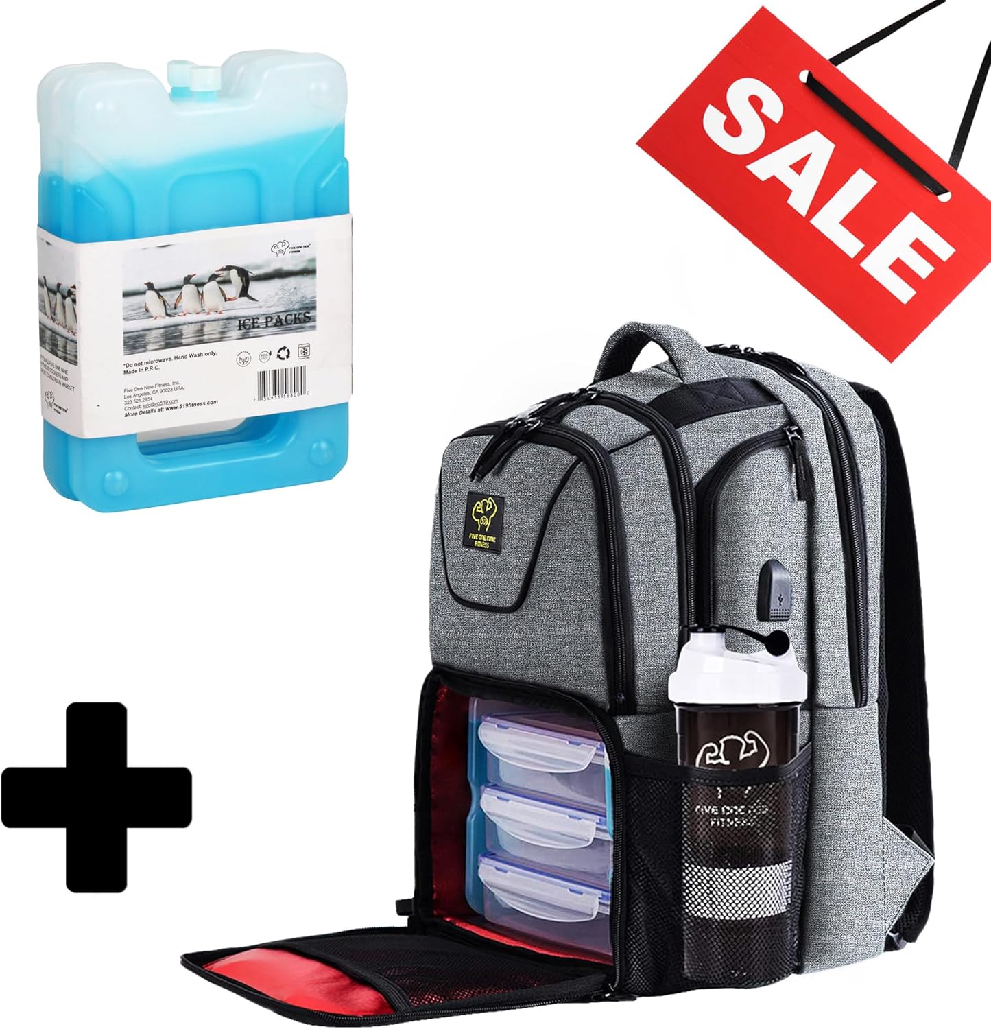 Amazon.com : 519 Fitness Meal Prep Backpack,Insulated Cooler Lunch ...